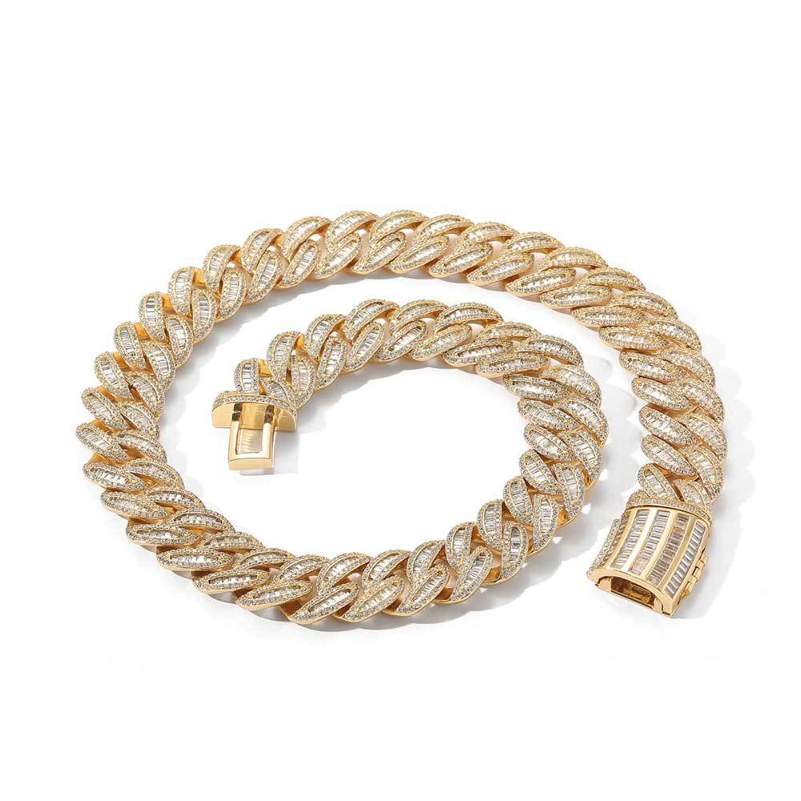 Width 15-20mm Big Iced Out Cuban Link Chain, Extra Shiny Hip Hop Cuban ...