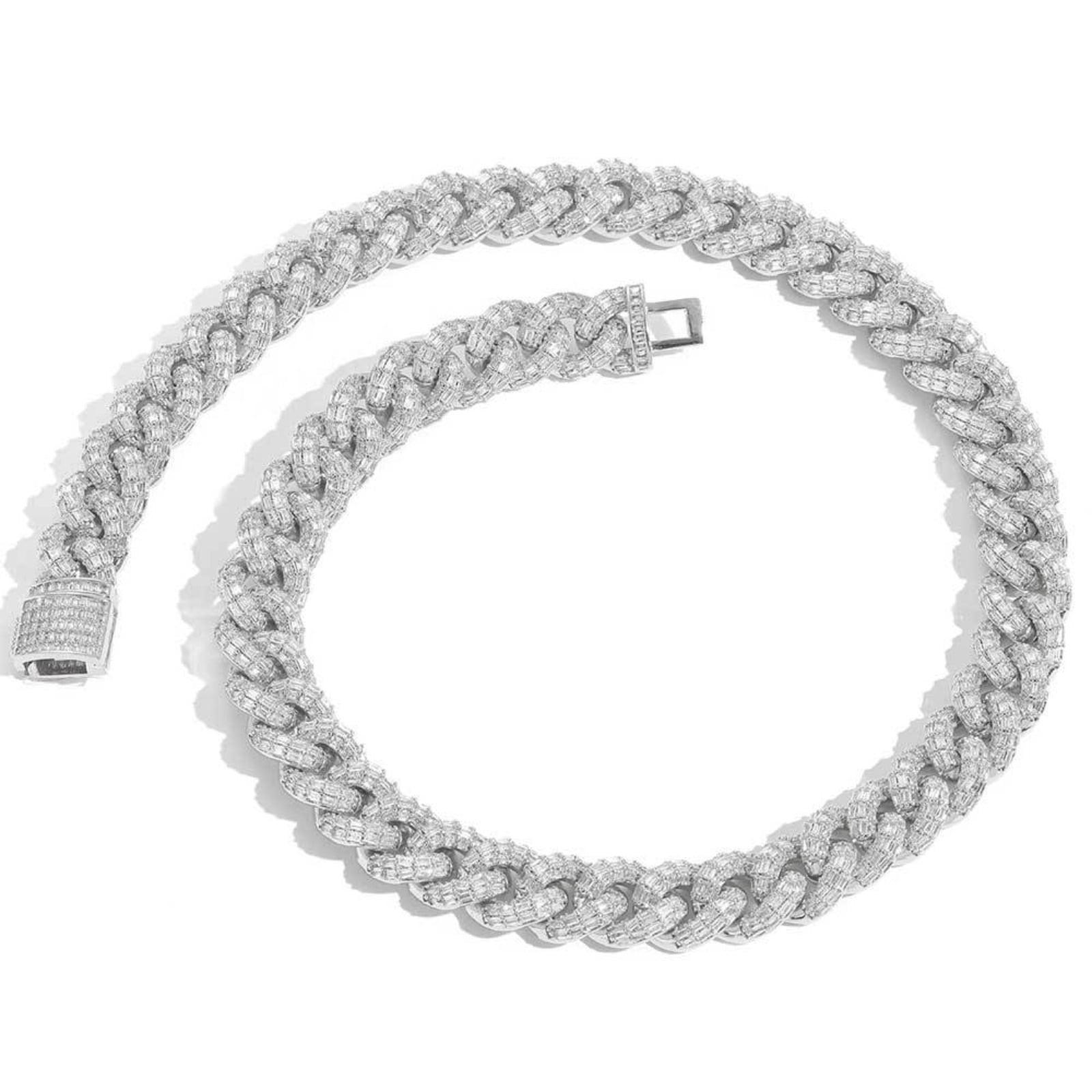 Width 15MM Mens Cuban Link Chain Necklace, Extra Shiny Miami Cuban ...