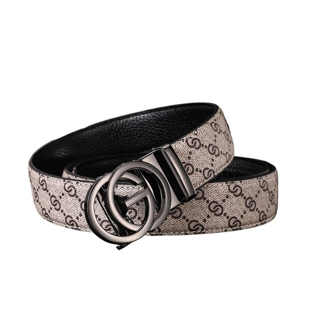 Width 3.4cm Men's Belt Business Formal Real Leather Canvas Male Belt ...