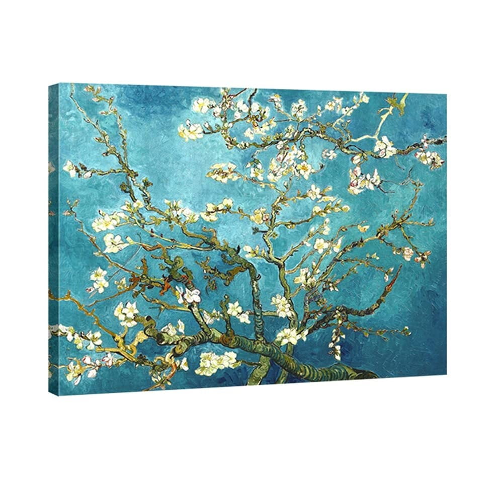 Wieco Art Flowers Paintings Canvas Wall Art Decorations Large Almond ...