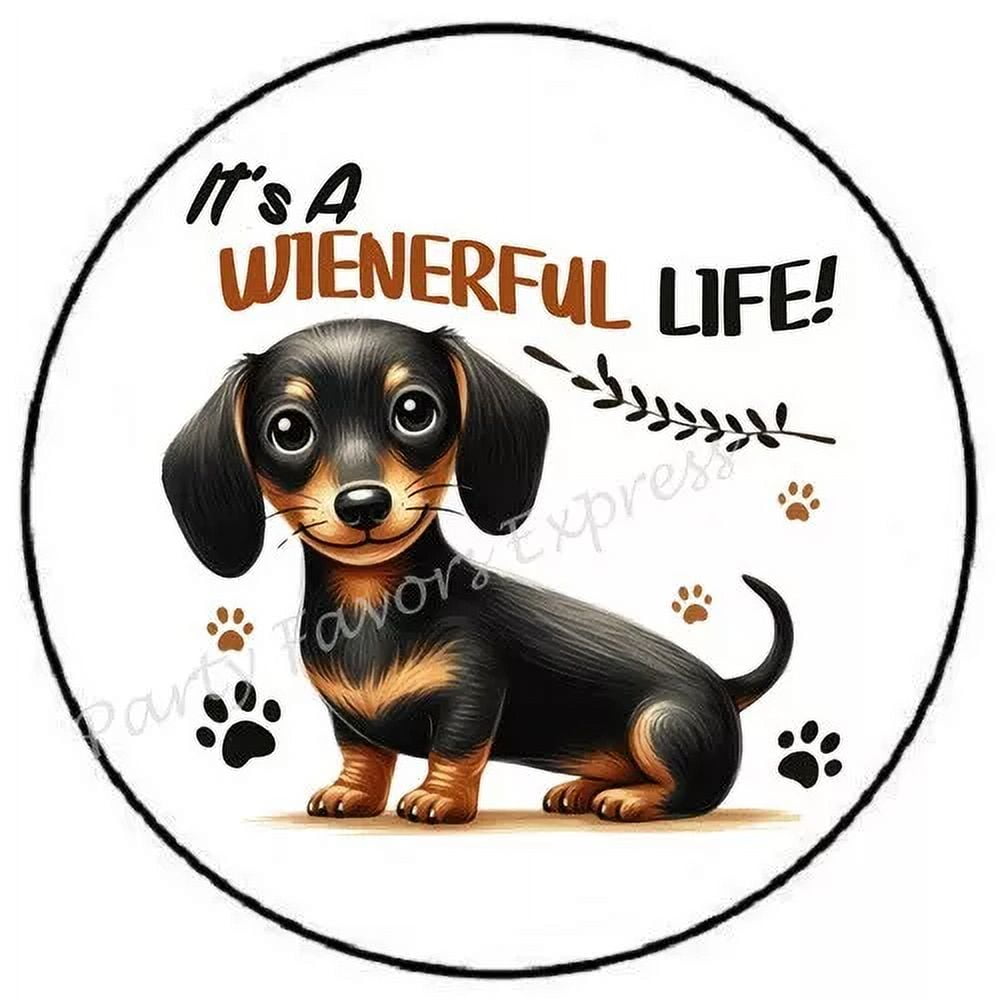 It'S A Wienerful Life Wiener Dog Sticker Party Favors Sticker Envelope ...