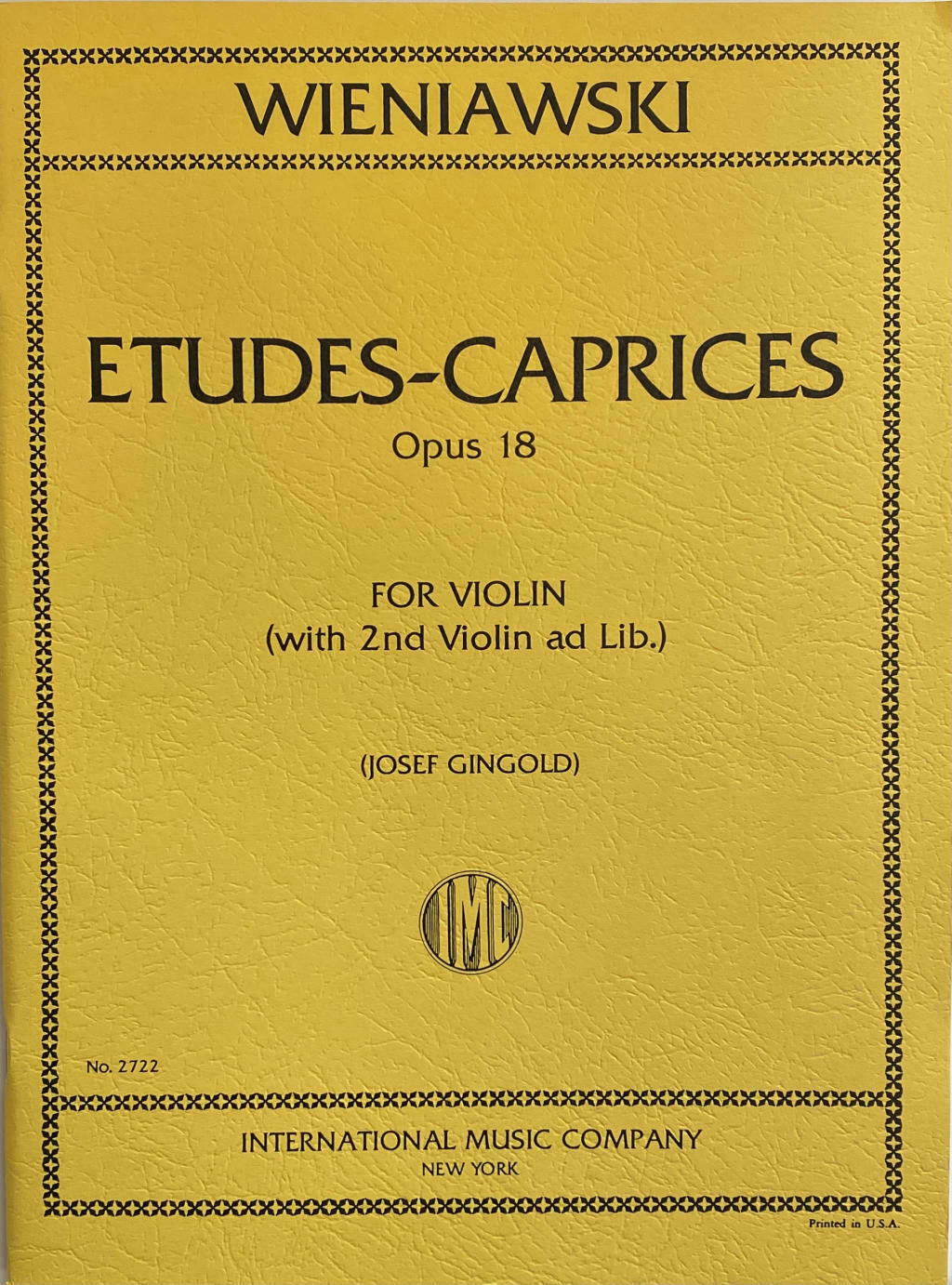 Wieniawski Henryk Etudes Caprices, Op. 18 Violin solo with optional 2nd ...