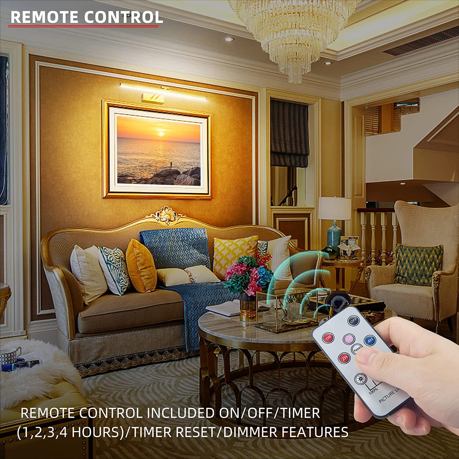 Wierelss Picture Light, 13Inch Picture Light Battery Operated,Remote ...