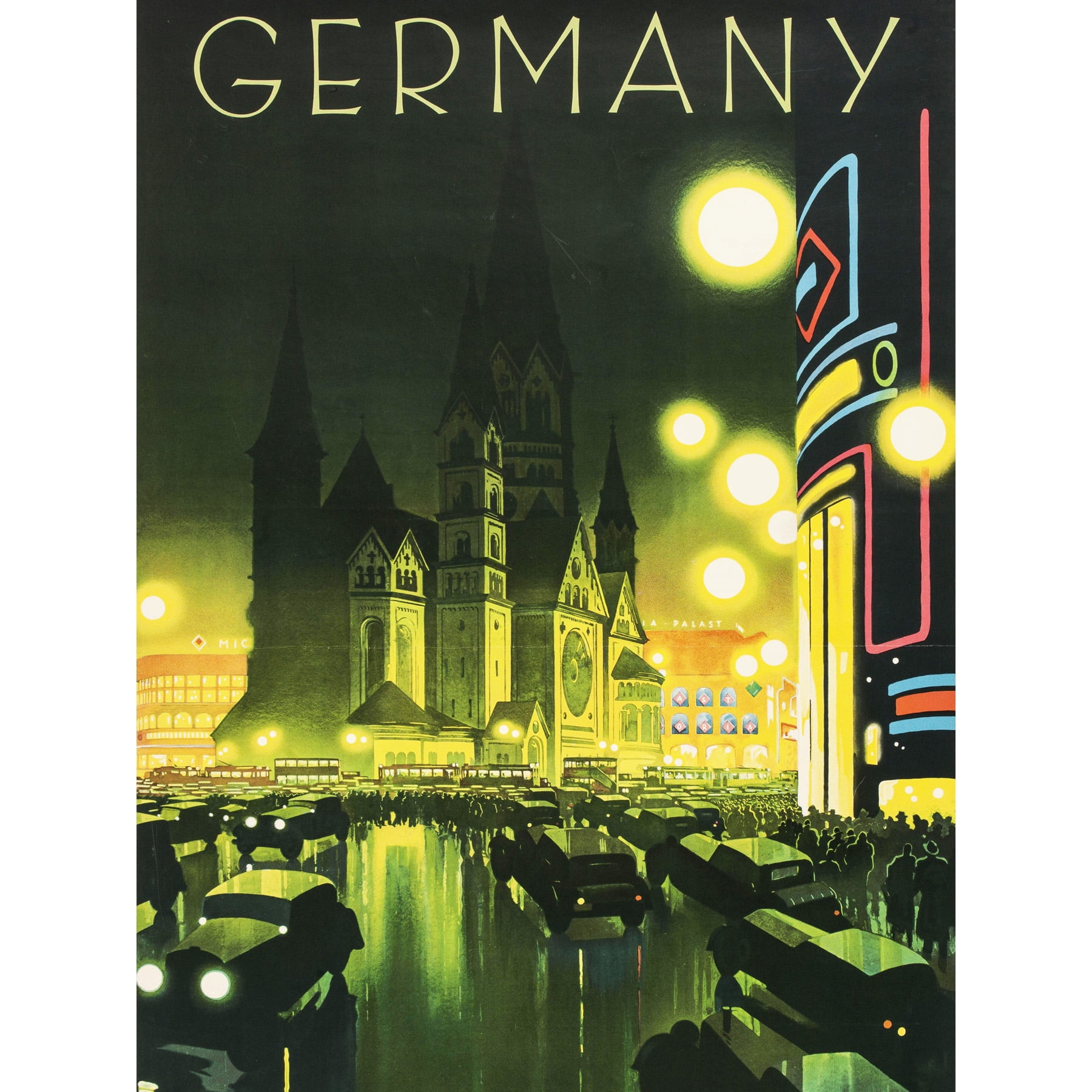 Wiertz Germany Berlin English Railway Travel Advert Extra Large Art ...