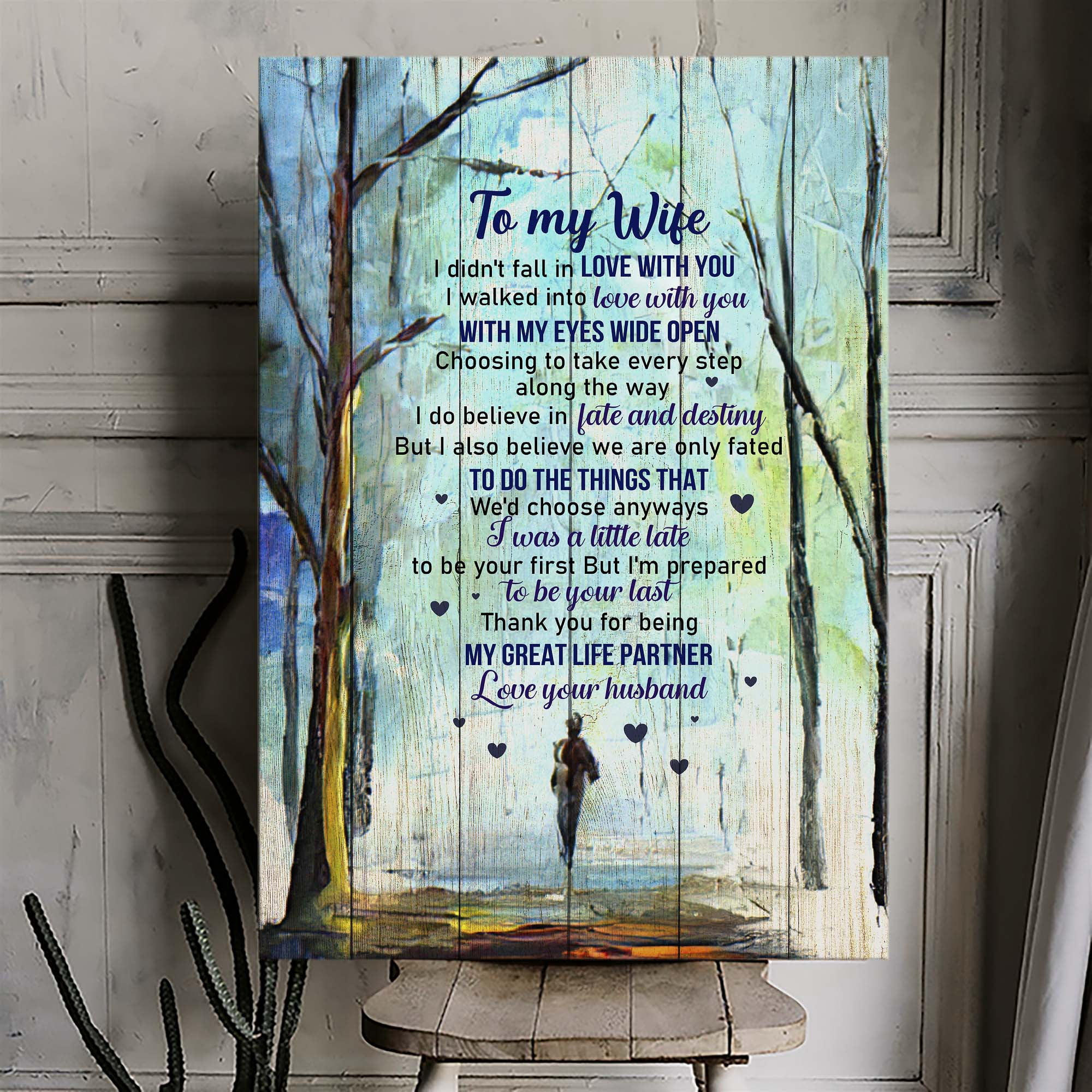To My Wife Canvas Wall Art – Romantic Love Letter from Husband ...