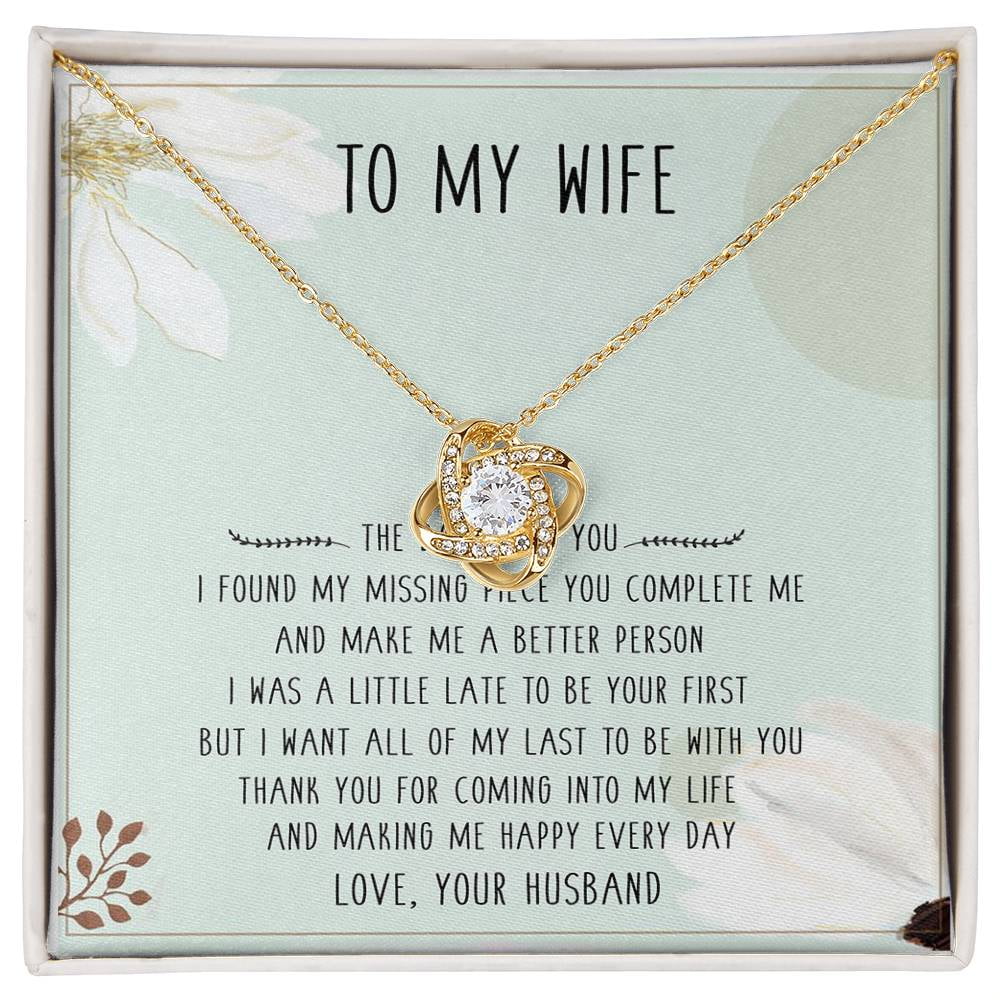 To My Wife You'Re My Missing Piece Beautiful Necklace Message Card From ...