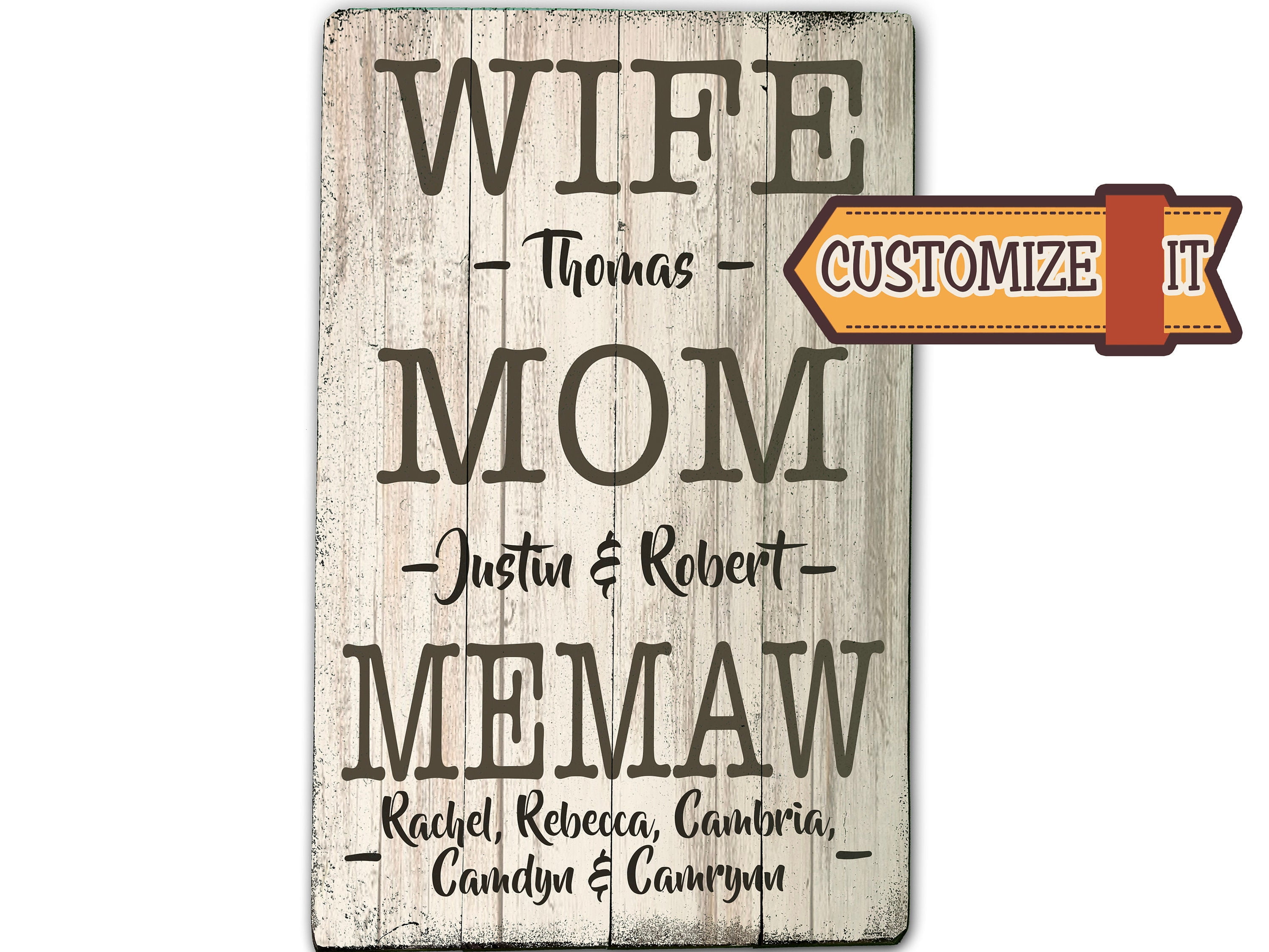 Wife. Mom. Grandma Custom Sign - Walmart.com