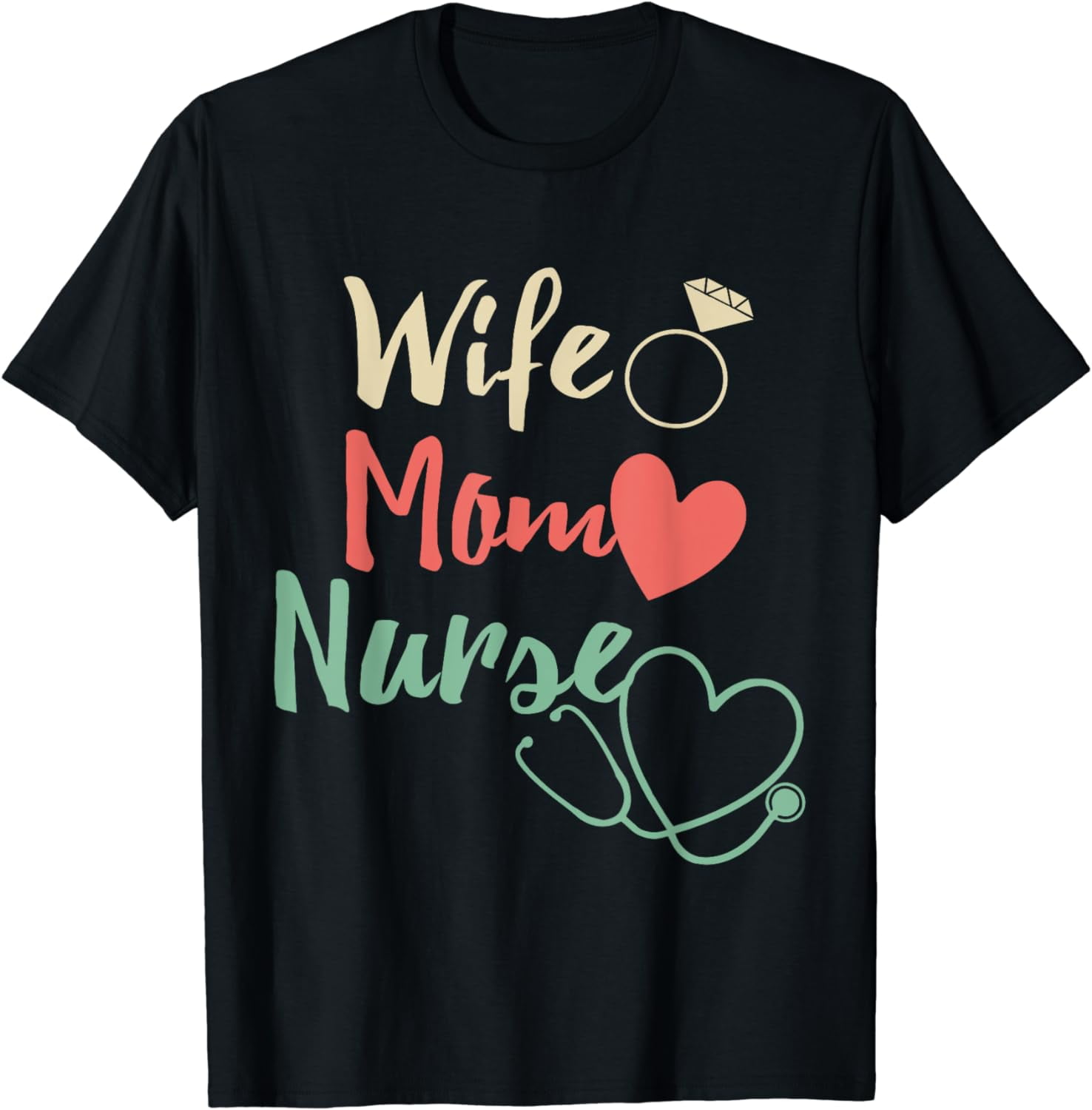 Wife Mom Nurse Womens RN LPN Mothers Day Gift Nurses T-Shirt - Walmart.com