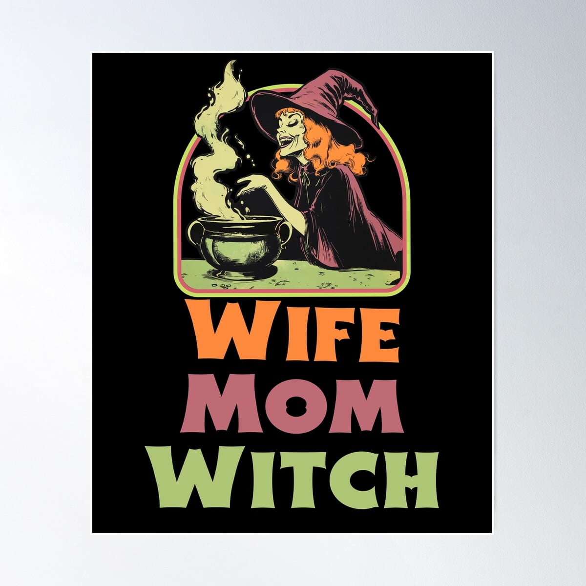 Wife Mom Witch Poster Wall Art, Modern Wall Decor For Living Room ...