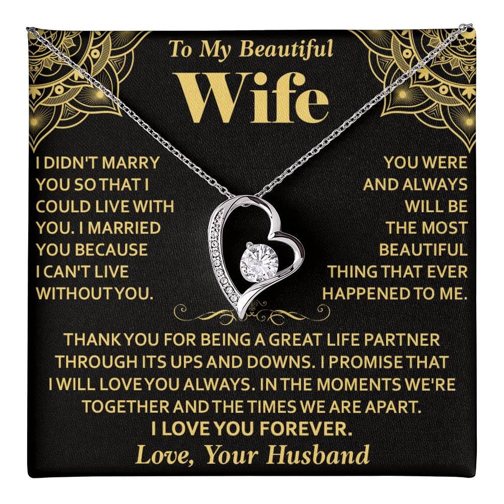 To My Wife Necklace From Husband With Heartfelt Message, To My Soulmate ...