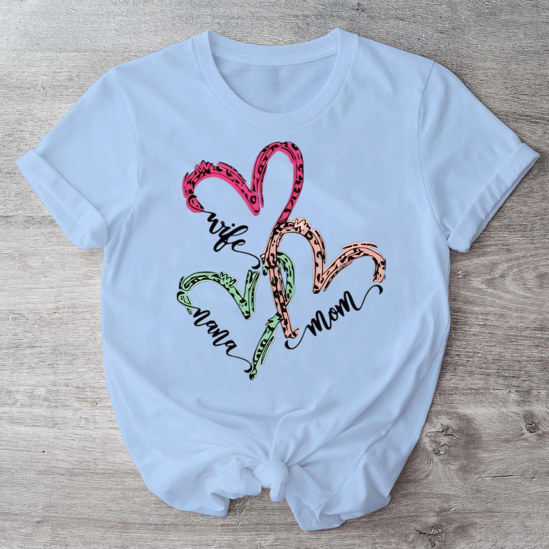 Wife and Mom Heart Shirt, Cute Love and Family Design for Moms and ...