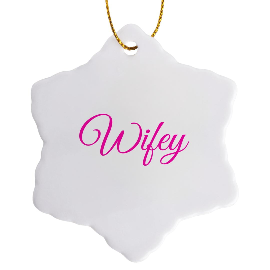 Wifey Cursive Text In Hot Pink - Half Of Mr And Mrs Set - Wife Part, 3 ...