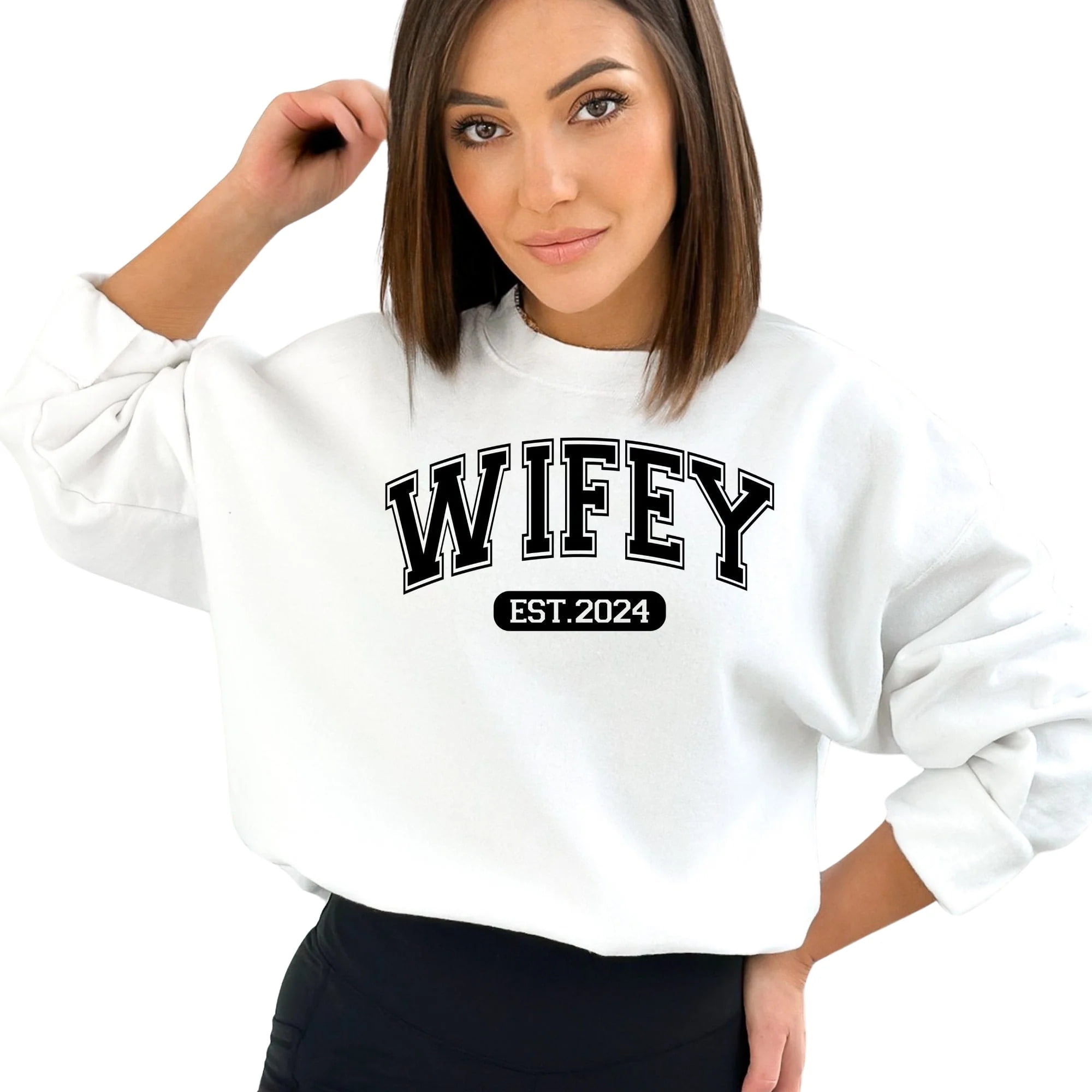 Wifey Est. 2024 Sweatshirt, Newlywed Gift, Wife Anniversary, Bridal ...