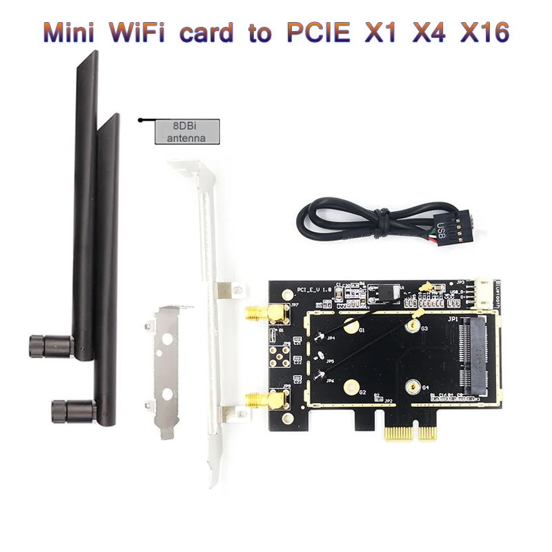 Wifi Adapter PCI-E 1X To Mini Pci Express Wifi Raiser wifi 6 Wireless ...