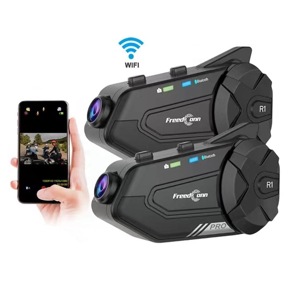 Wifi Bluetooth Intercom Headset with HD Camera Recorder for Helmet ...