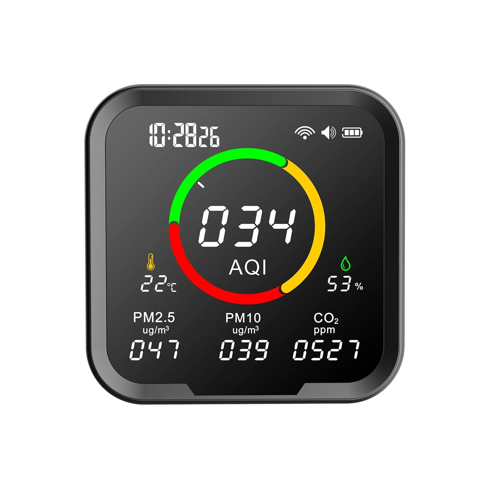 Wifi CO2 Detector Air Quality Monitor Carbon Dioxide Meter Digital ...