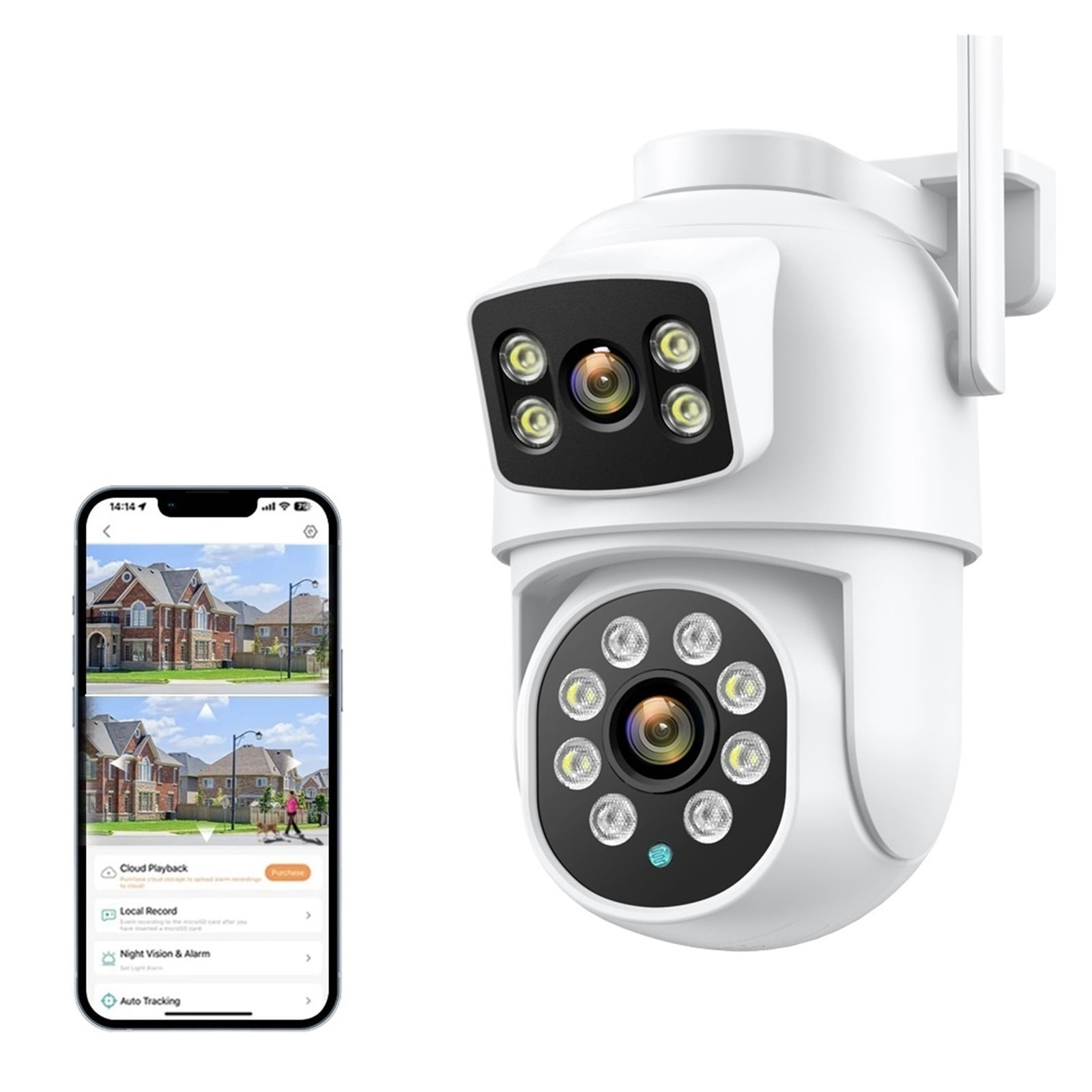 Wifi Camera Dual Screen 8x Digital Zoom Human Detection Outdoor Security Protection CCTV ...