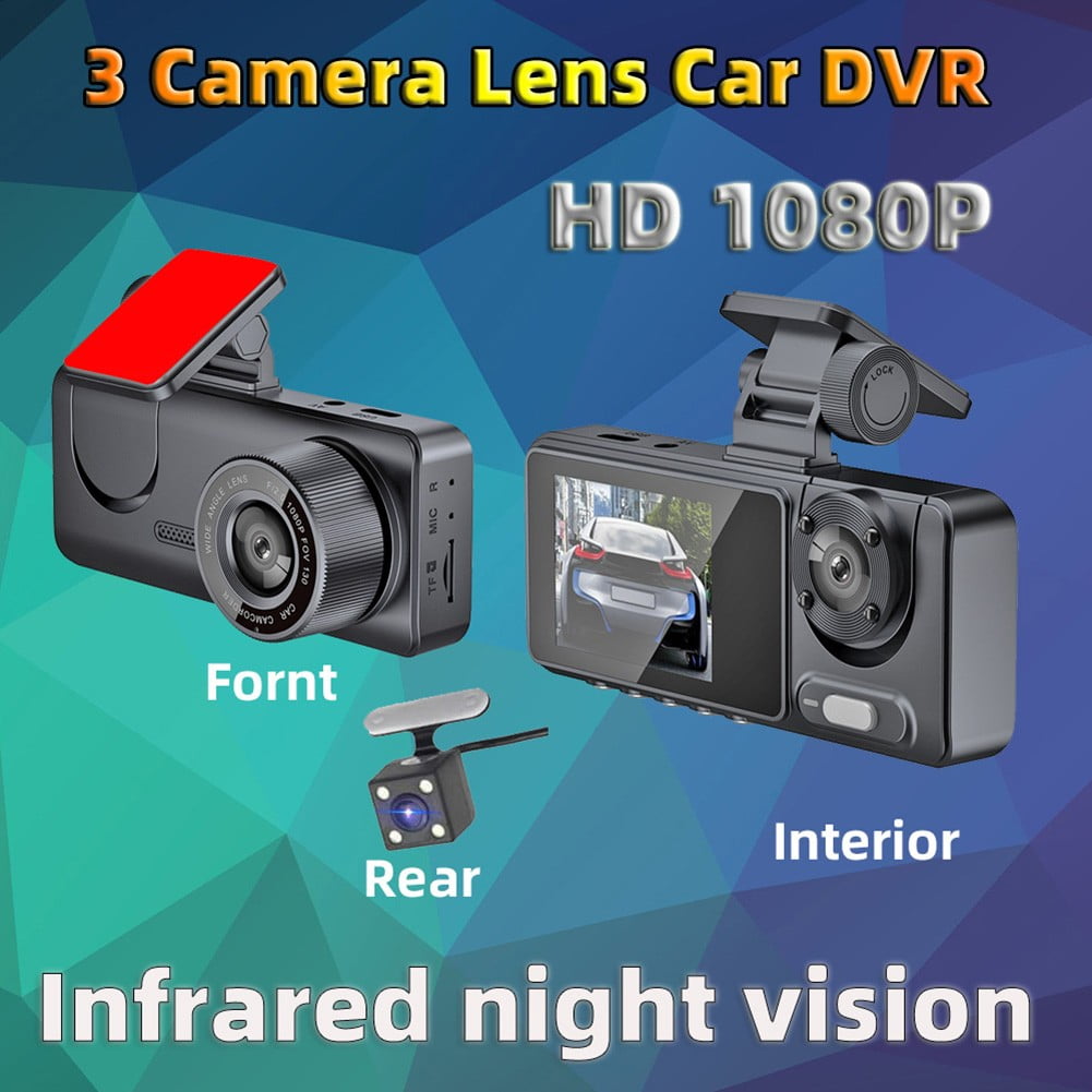 WiFi Car DVR Three Way Dash Cam Inside Vehicle Camera DVRs Recorder FHD ...