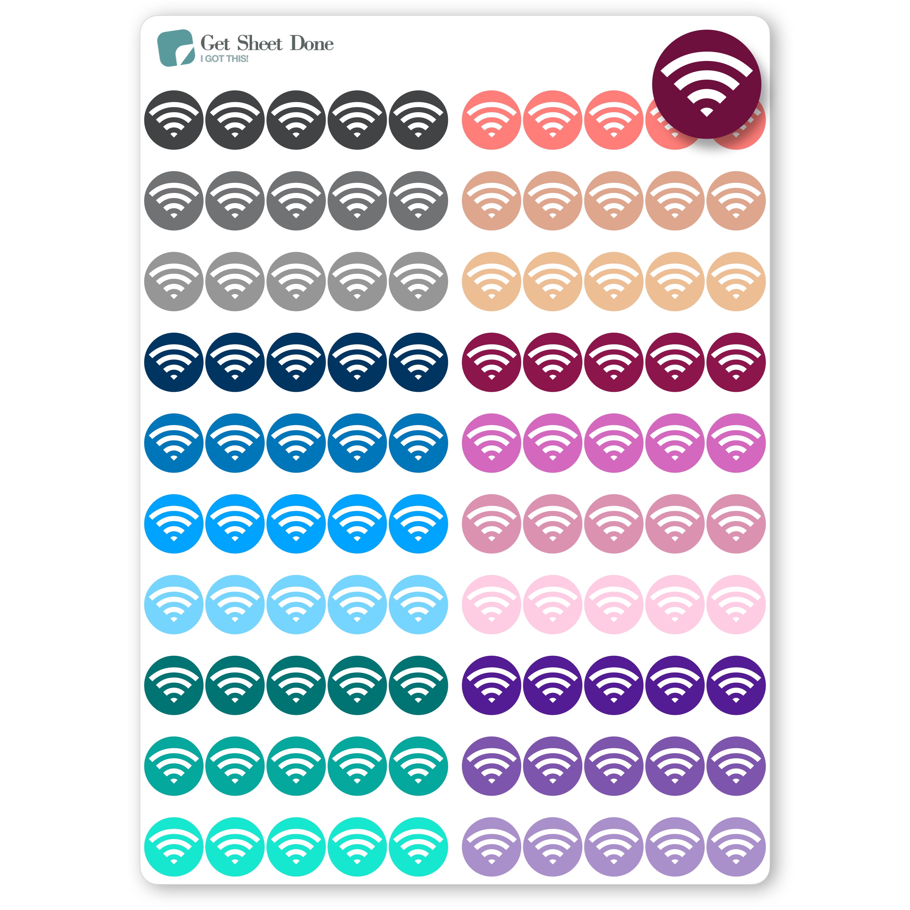 Wifi Dot Planner Stickers / Bills Budget Stickers / Bullet Journaling ...