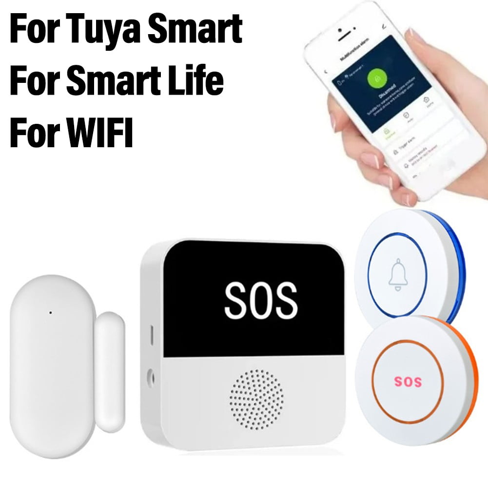 WiFi Elderly Caregiver Pager kit with SOS Button Door Bell button Alarm ...