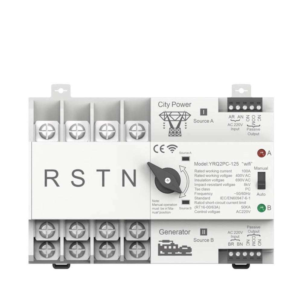 Wifi Enabled Dual Power Automatic Transfer Switch For Ats 125A Timer ...