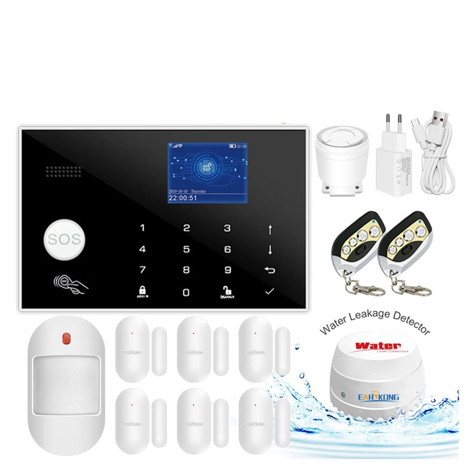 Wifi GSM Alarm System 433MHz Home Burglar Security Alarm Wireless Wired ...