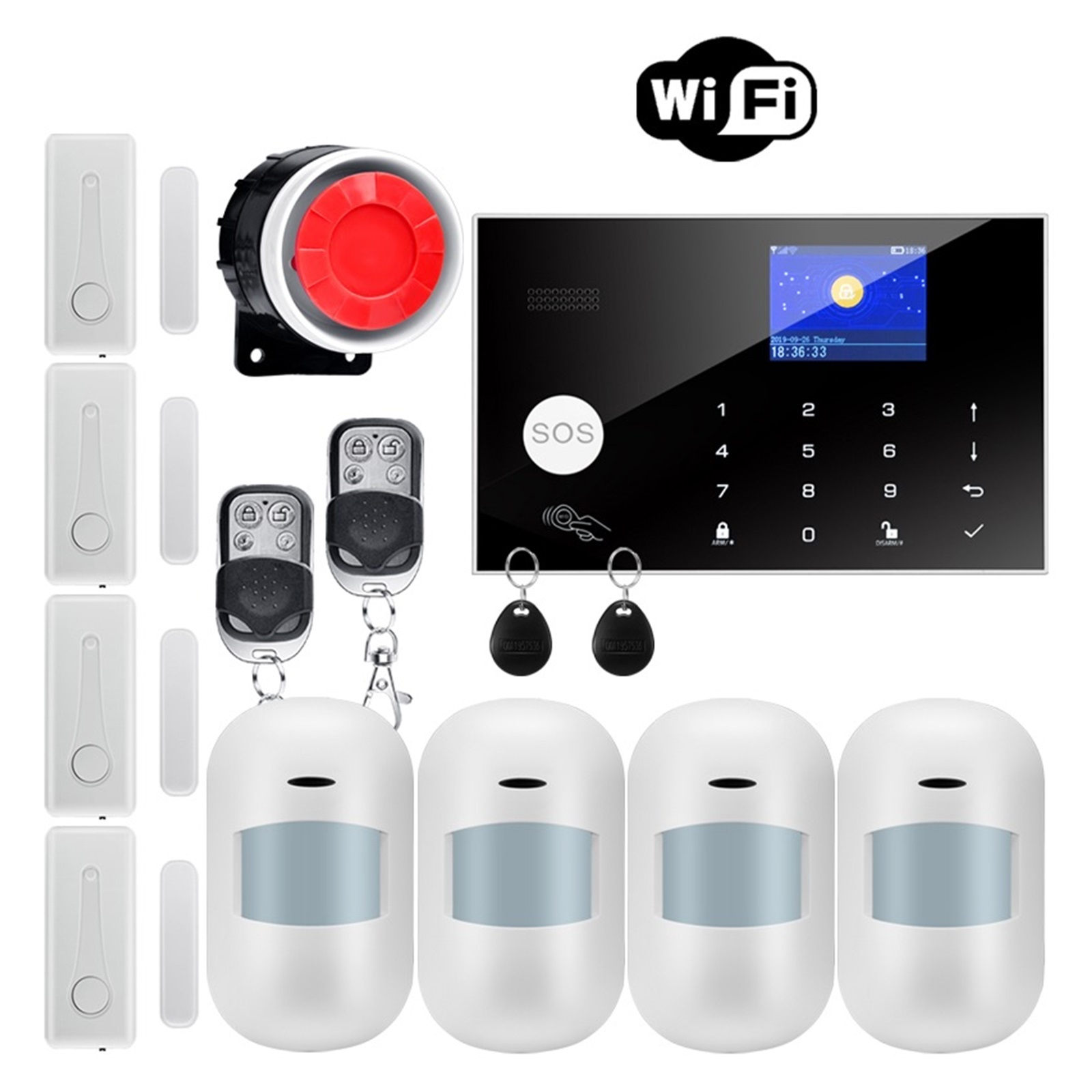 Wifi GSM Alarm System Home Burglar Security Alarm Wireless Wired ...