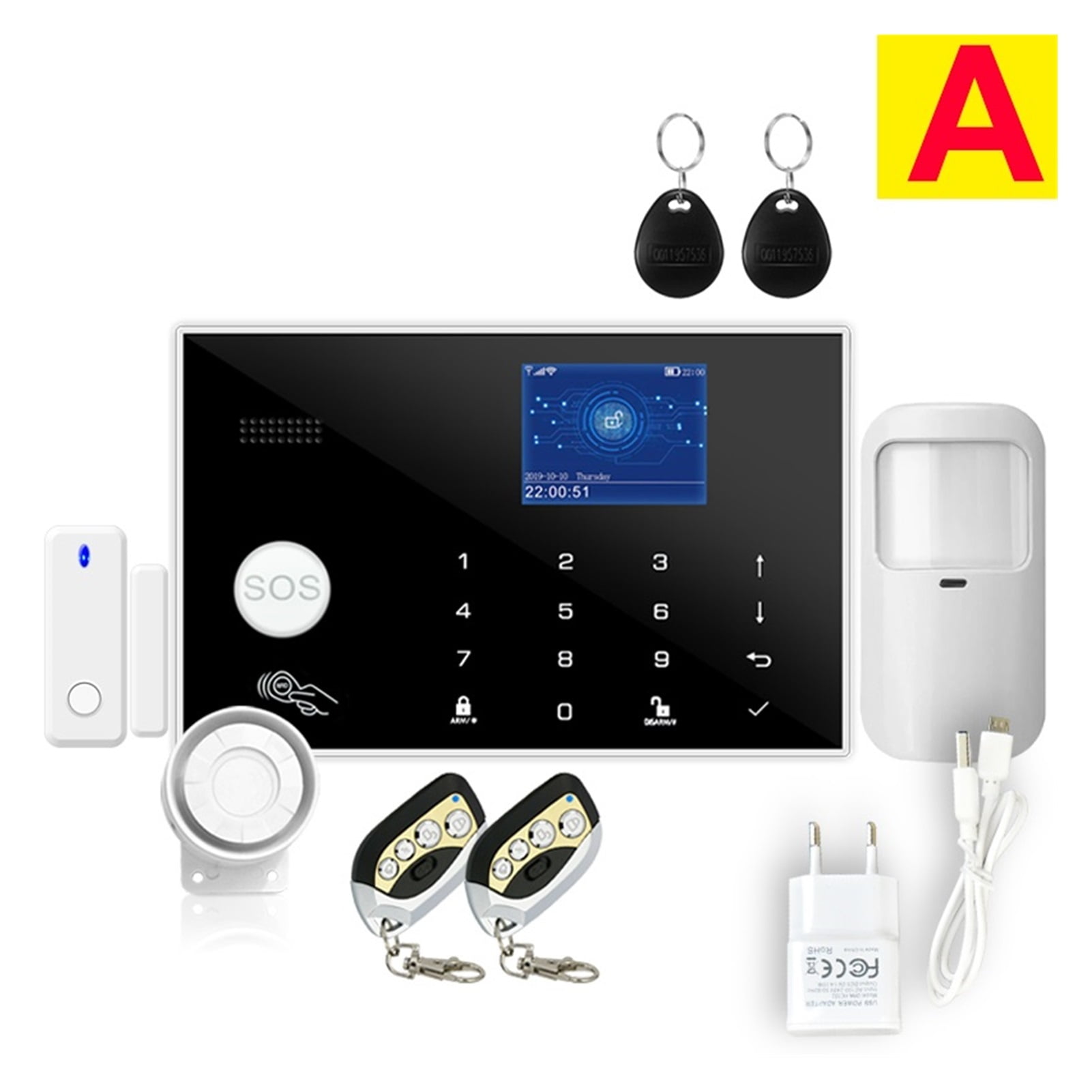 Wifi GSM Alarm System Tuya Alarm 433MHz Wireless & Wired Detector ...
