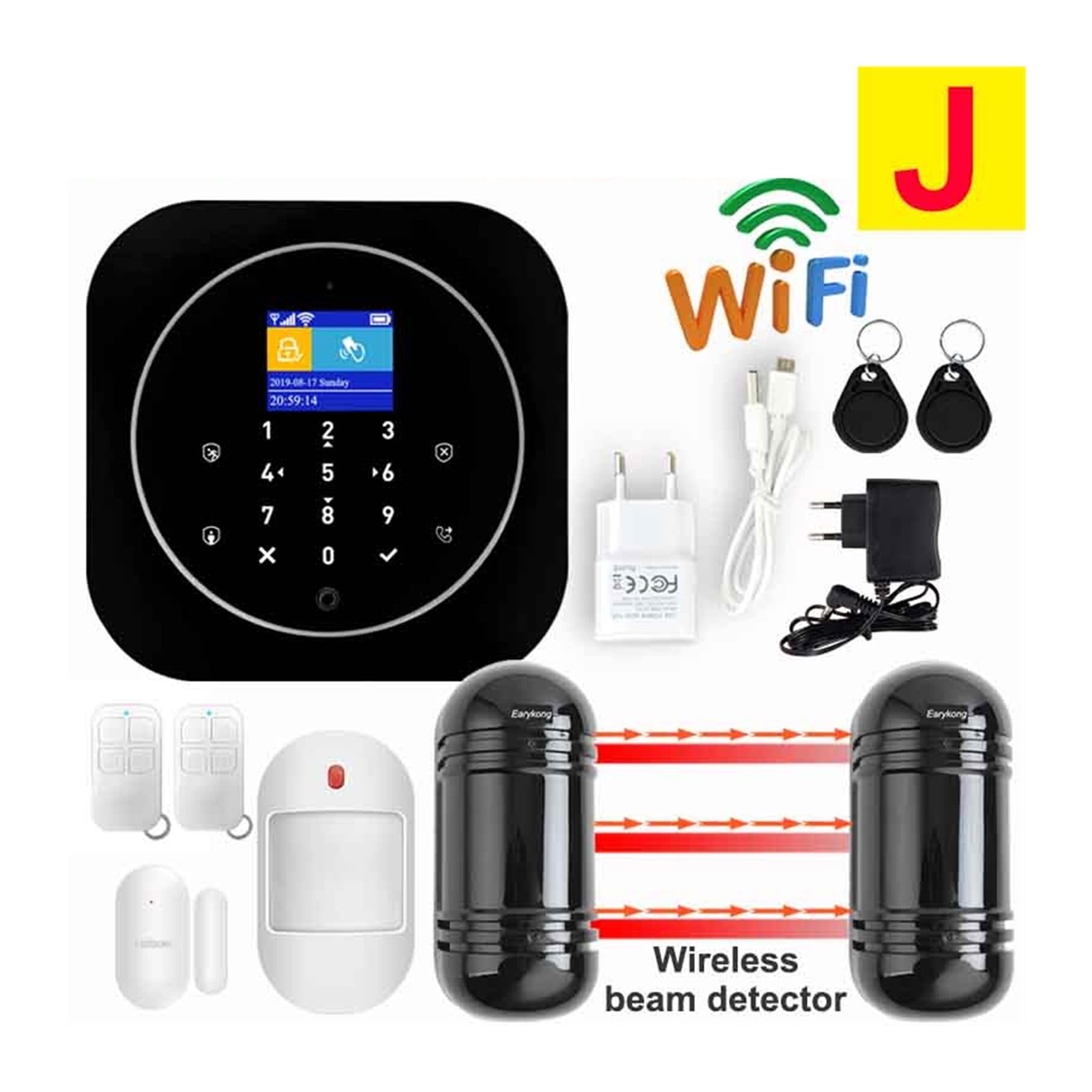 Wifi GSM Home Alarm System APP RFID LCD Touch Keyboard 433MHz Wireless ...