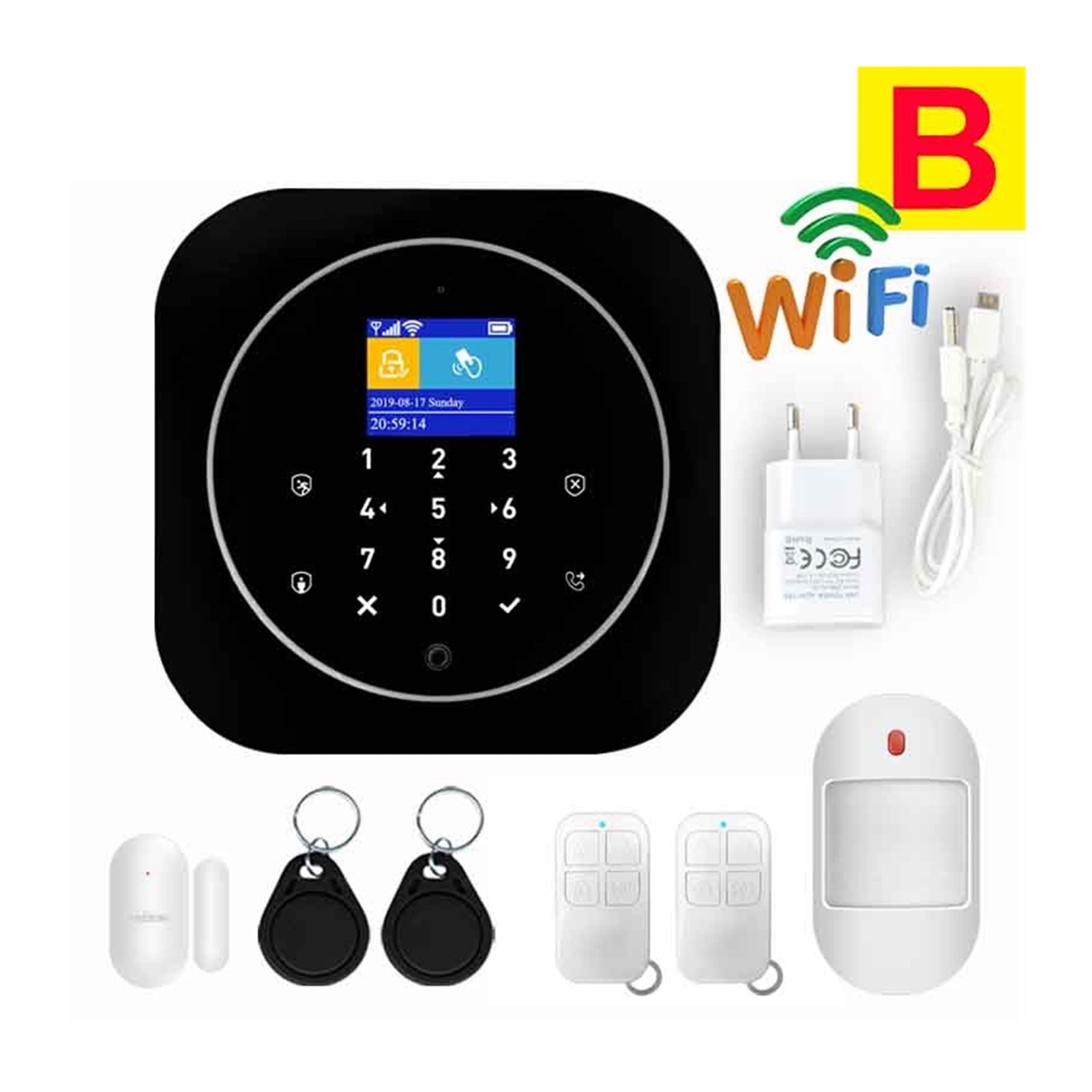 Wifi GSM Home Alarm System APP RFID LCD Touch Keyboard 433MHz Wireless ...