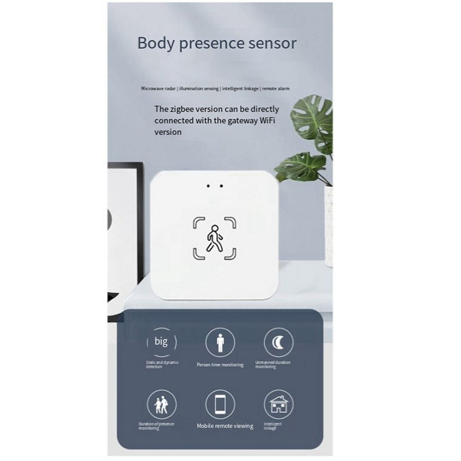 Wifi Human Presence Motion Sensor Radar Light Sensor Two-In-One Tuya ...