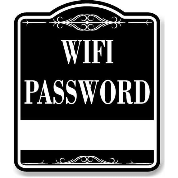 Wifi Password BLACK Aluminum Composite Sign, 20"x24" - Walmart.com