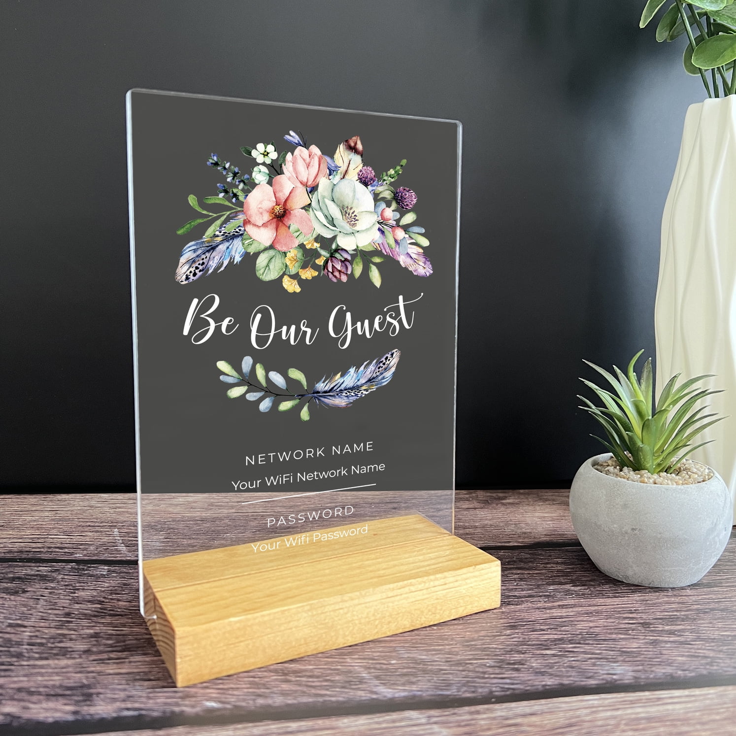 Wifi Password Sign for Guest Room, Personalized The Wifi Password is ...