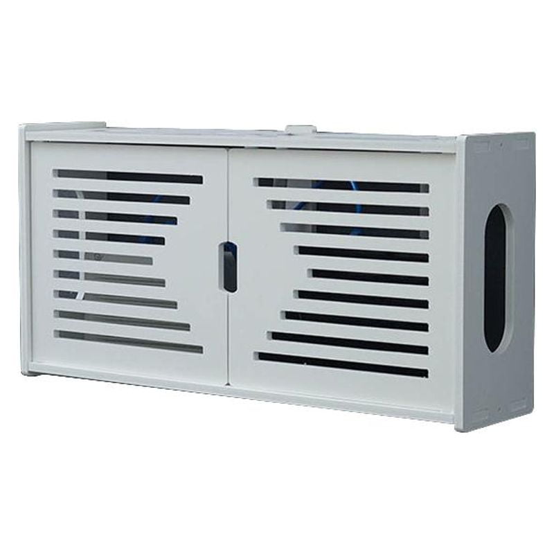 Wifi Router Storage Box Wall Hanging Shelf Wood Bracket Free Punching ...