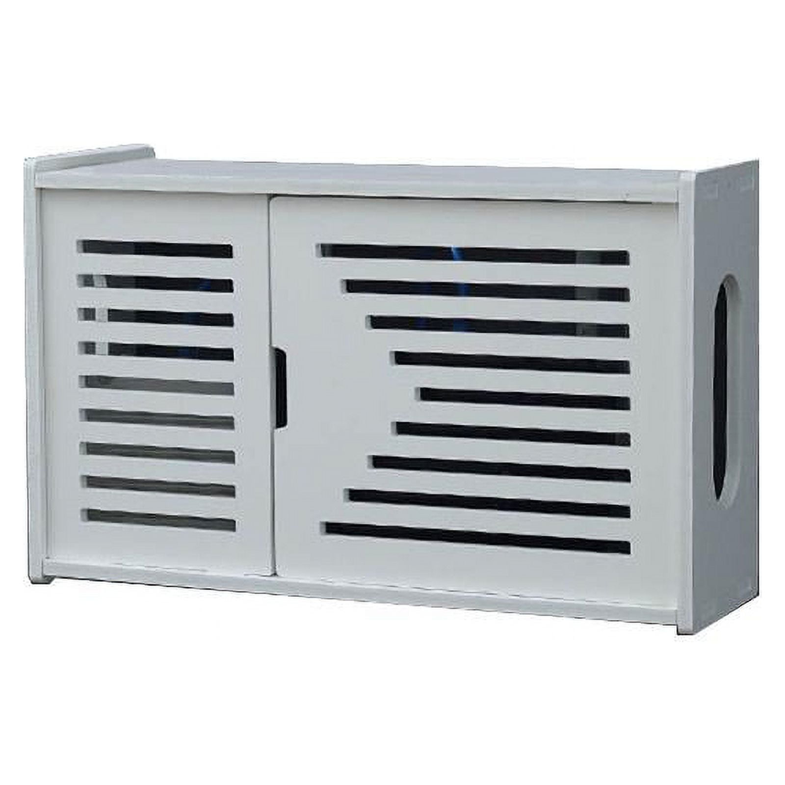 Wifi Router Storage Box Wall Hanging Shelf Wooden Bracket Free Punching ...