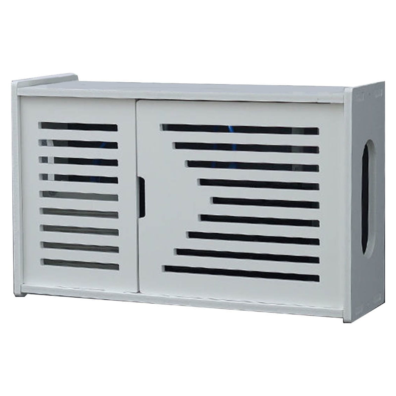 Wifi Router Storage Box Wall Hanging Shelf Wooden Bracket Free Punching ...