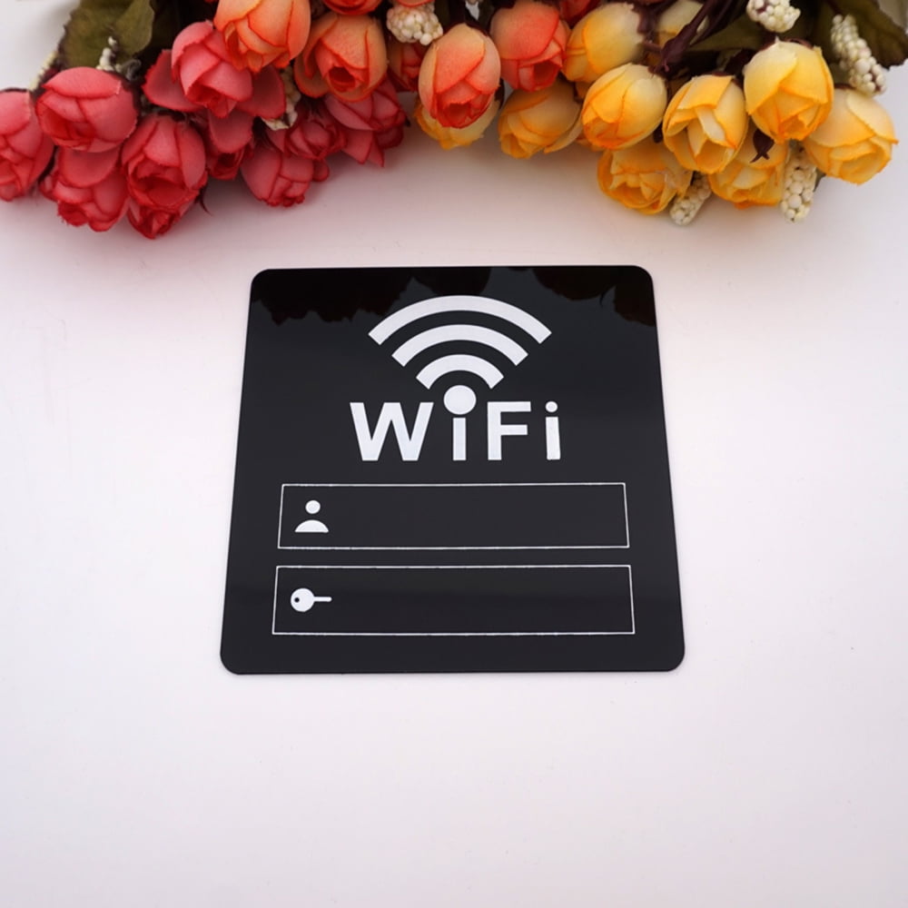 Wifi Sign Acrylic Wall Sticker Mirror Surface Wifi Notice Board Wall ...
