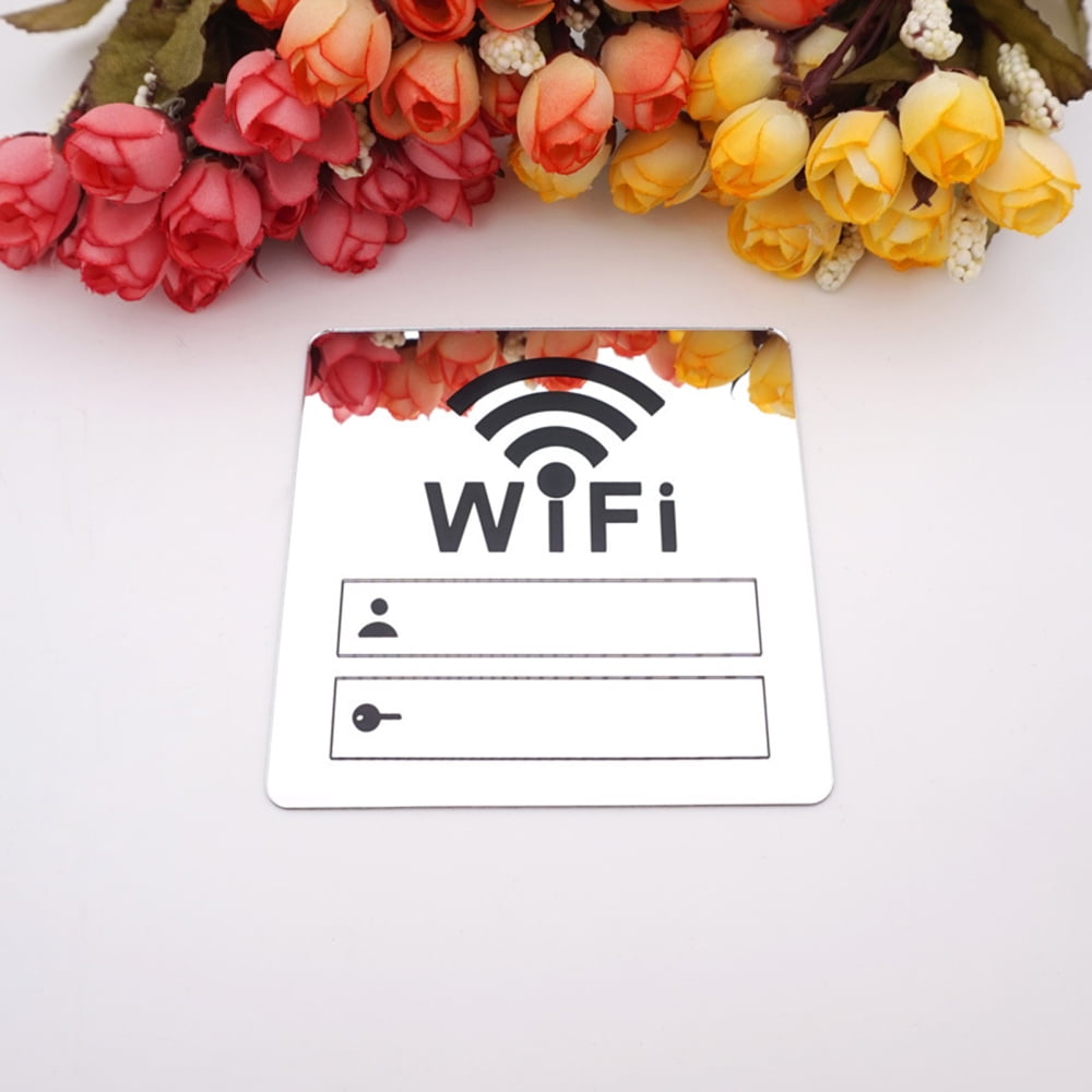Wifi Sign Acrylic Wall Sticker Mirror Surface Wifi Notice Board Wall ...