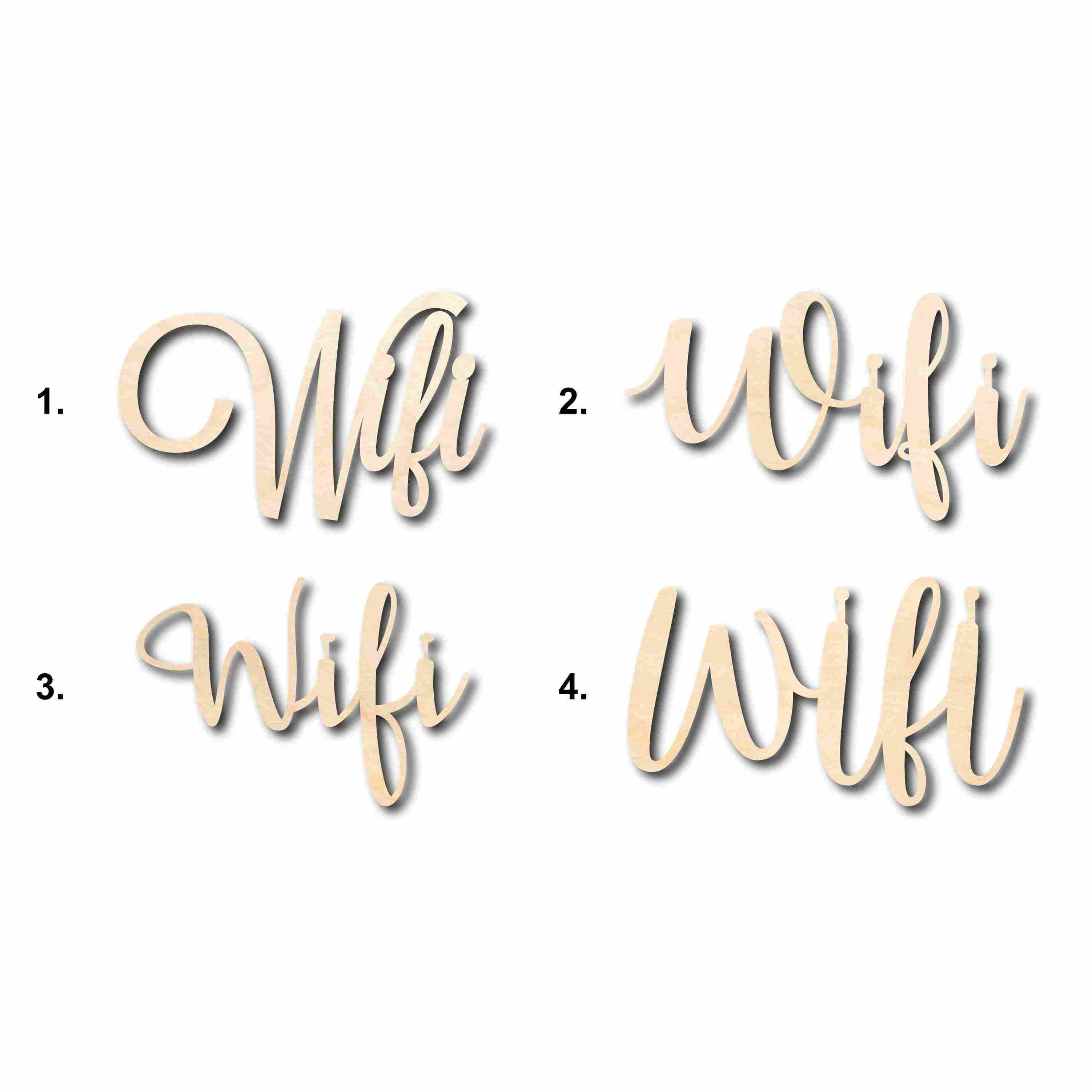 Wifi Sign Unfinished Wood Cutout Home Decor DIY Option 3- 14" Wide / 1/ ...