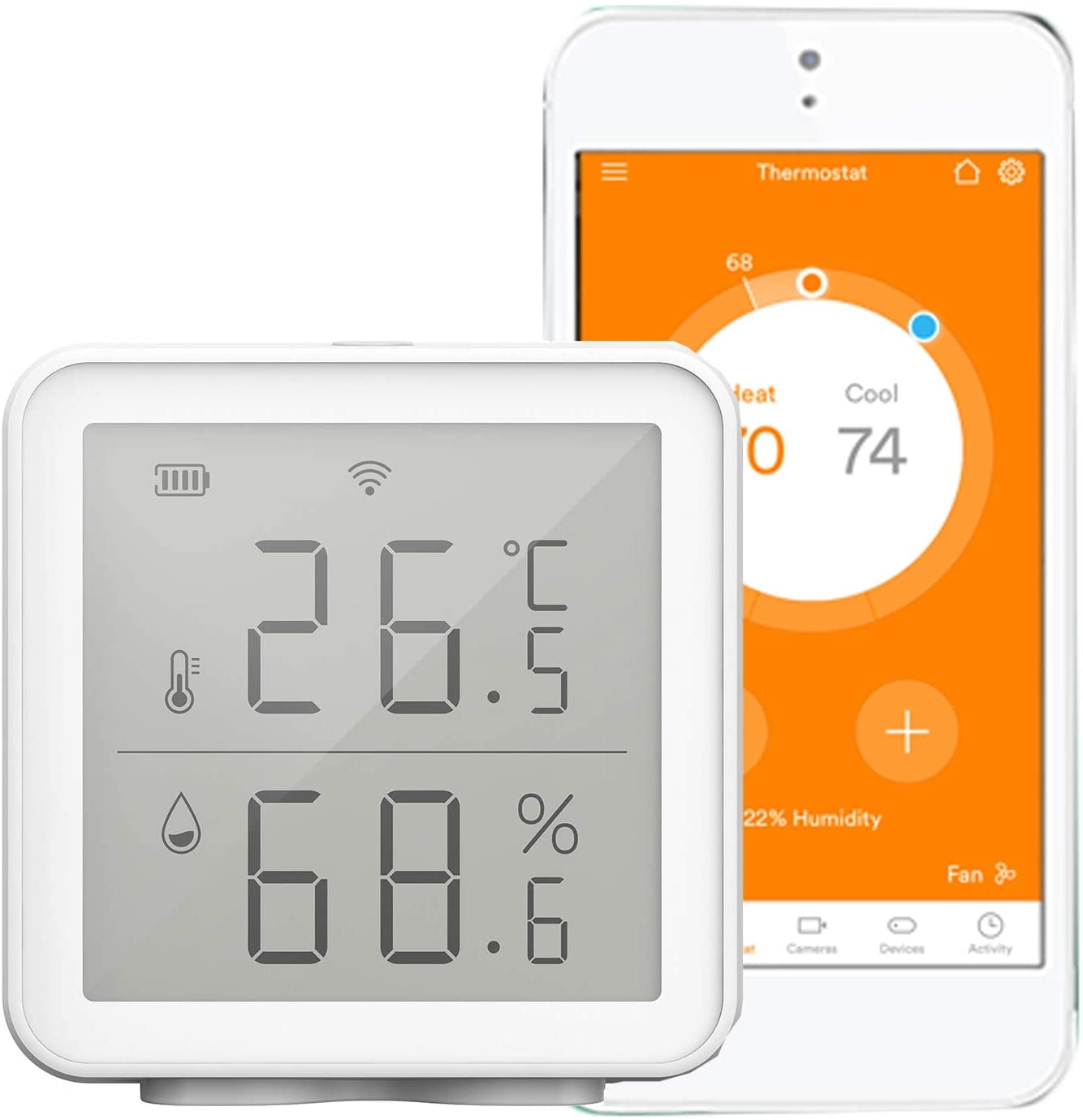 Wifi Smart Temperature Humidity Sensor Assistant Compatible Ultra Long ...