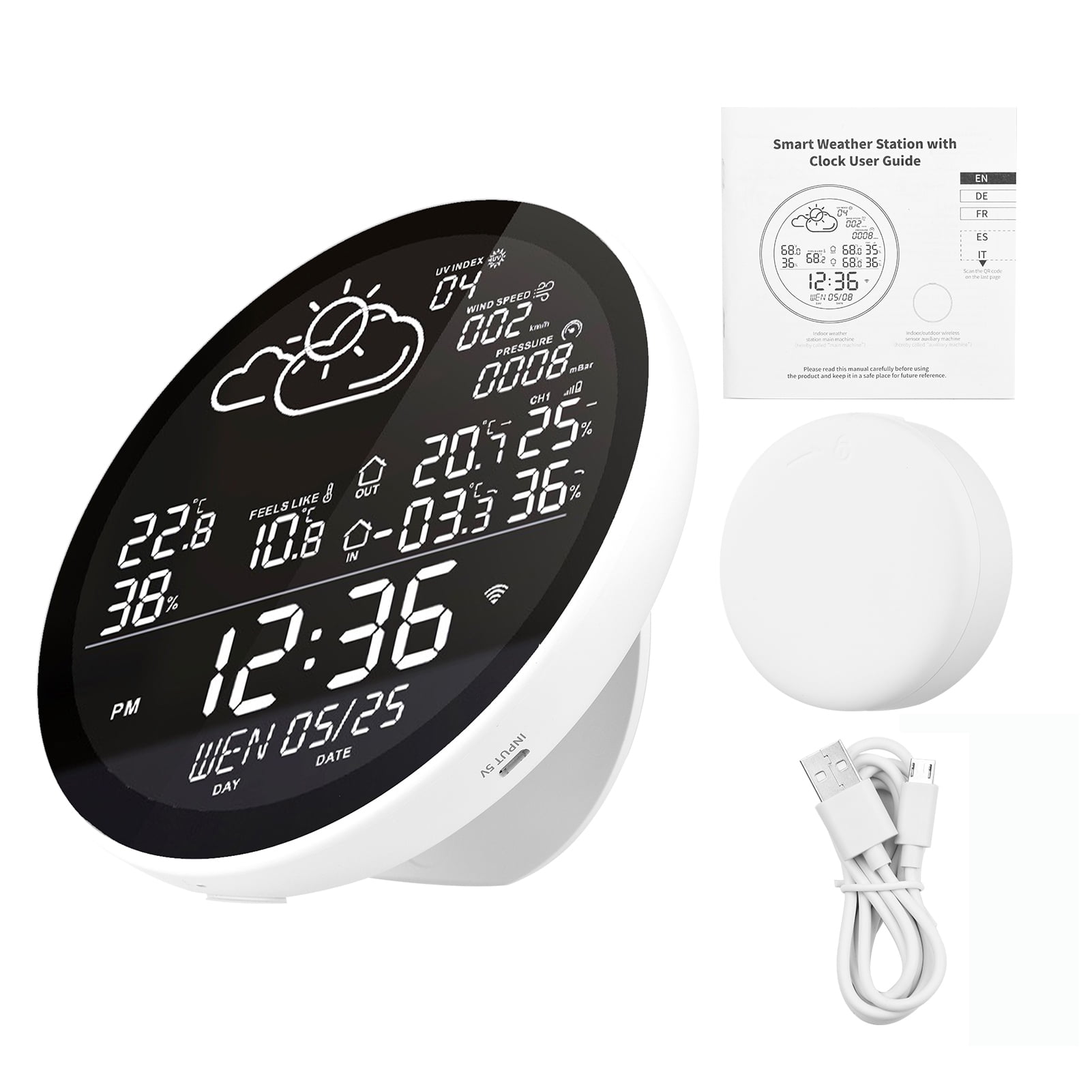 Wifi Smart Weather Station Indoor and Temperature & Humidity Meter ...