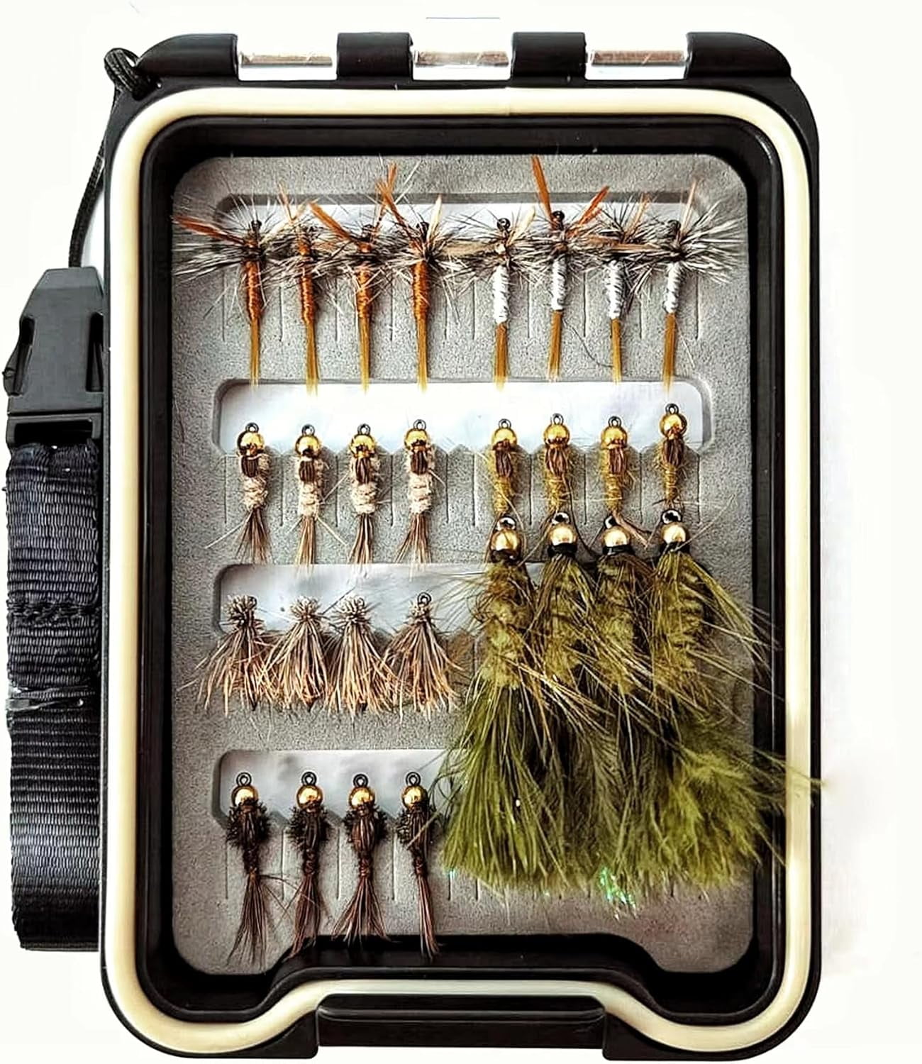 Wifreo Fly Fishing Flies Assortment with Waterproof Fly Box, 28pcs Dry ...