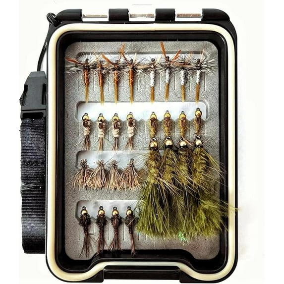 Wifreo Fly Fishing Flies Assortment with Waterproof Fly Box, 28pcs Dry ...