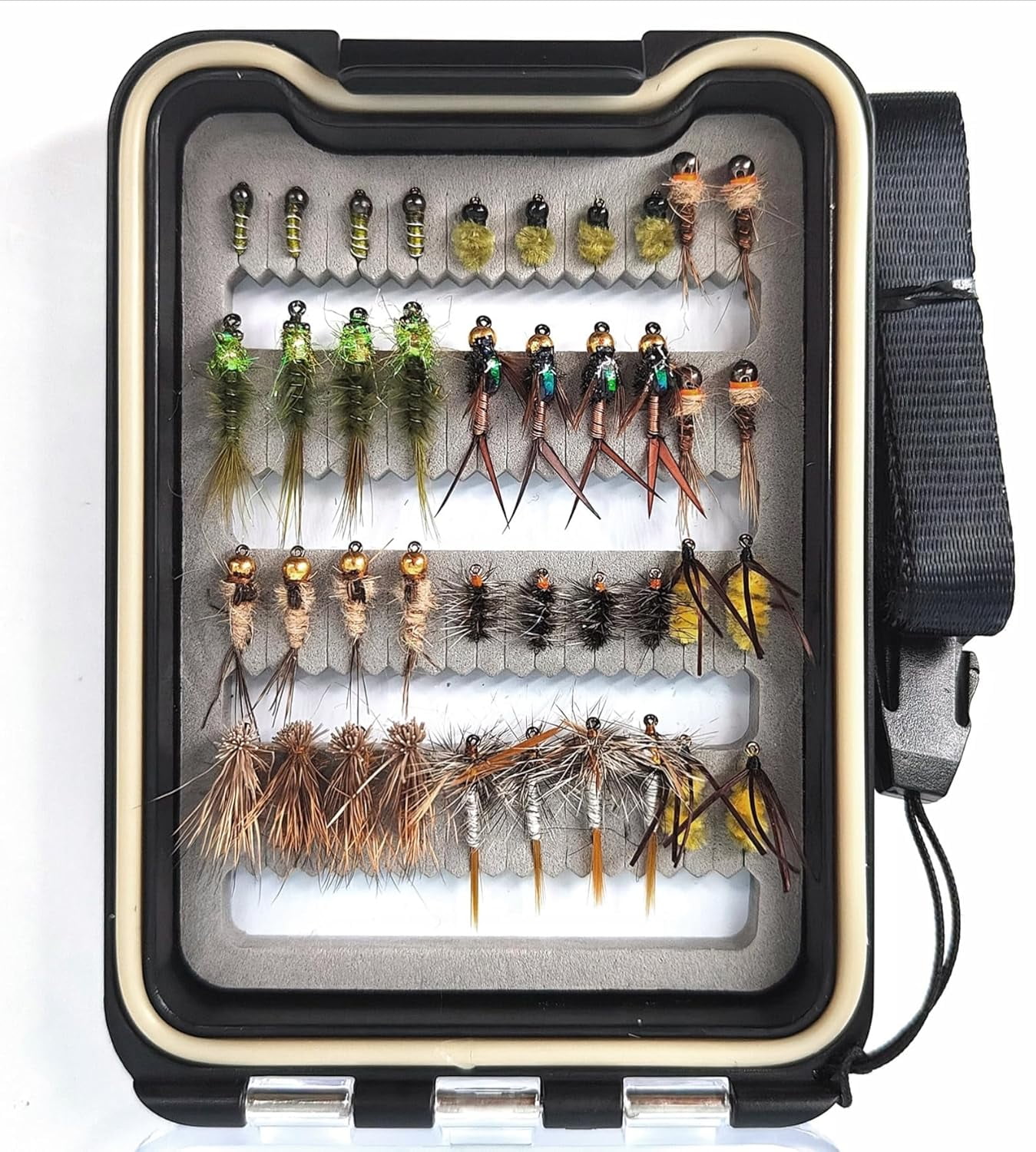 Wifreo Fly Fishing Flies Assortment with Waterproof Fly Box, 40pcs Dry ...
