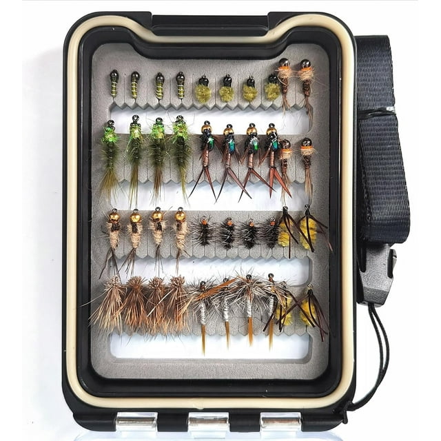 Wifreo Fly Fishing Flies Assortment with Waterproof Fly Box, 40pcs Dry ...