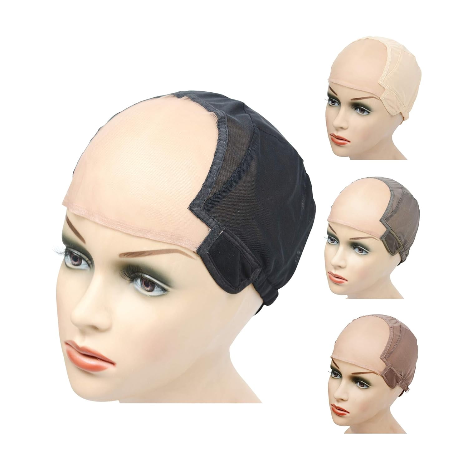 Wig Cap Stretch to Ear Wig Cap U Part Lace Wig Cap with Adjustable ...