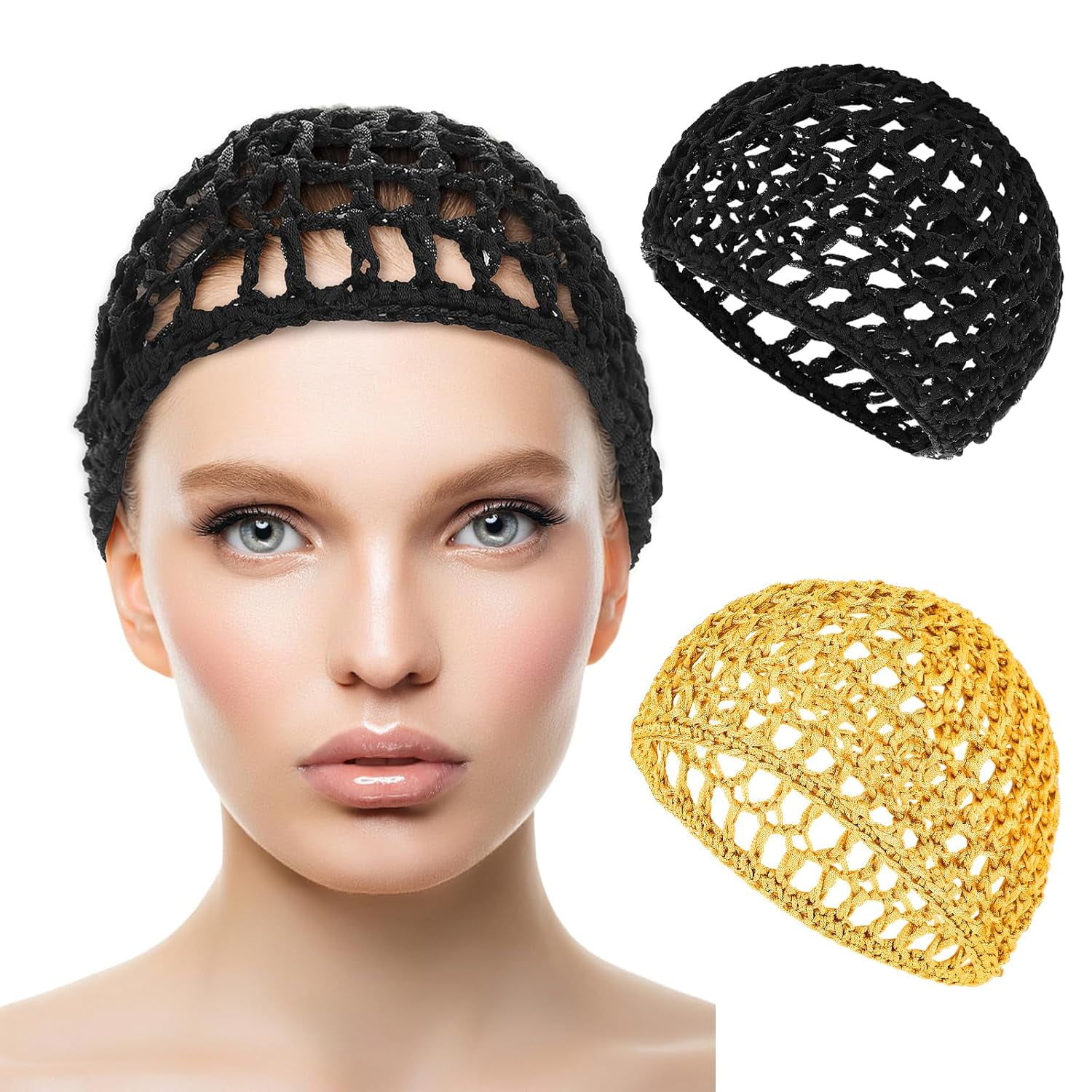 Wig Cap Thick Long Hair Caps Adjustable Elastic Net Anti-Slip Mesh ...