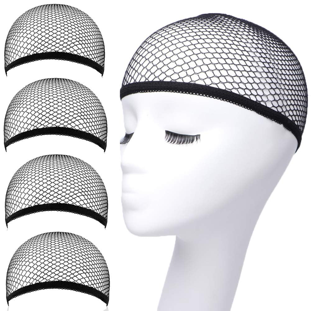 Wig Caps, 4Pcs Black Mesh Wig Cap Net, Closed End Hair Mesh Net Wig ...