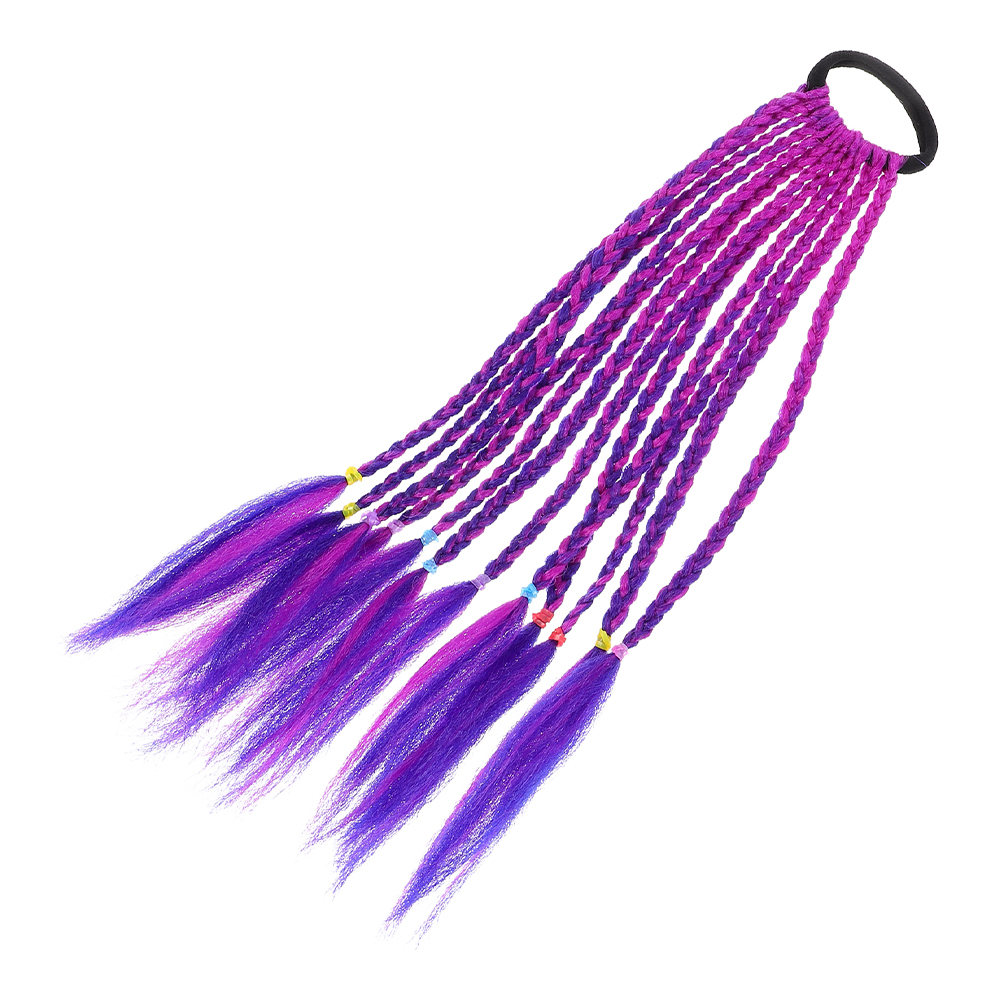 Wig Decor Colour Hair Extensions Short Lengthen Purple High Temperature ...