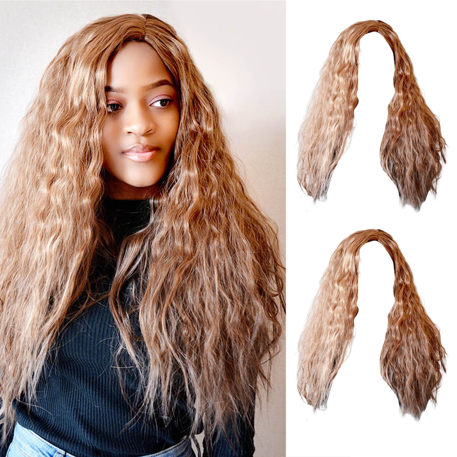 Wig Front Wig Shape Small Roll In The Middle Of Women's Long Roll Red ...